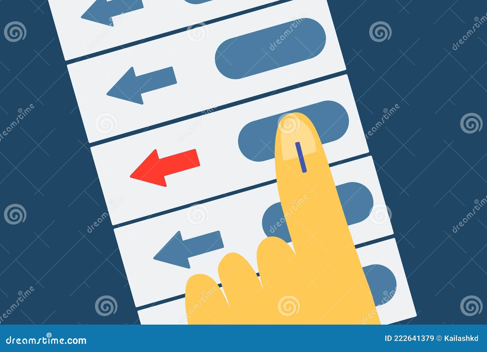 Hand Voting on Evm Machine in Election Illustration Design Stock ...