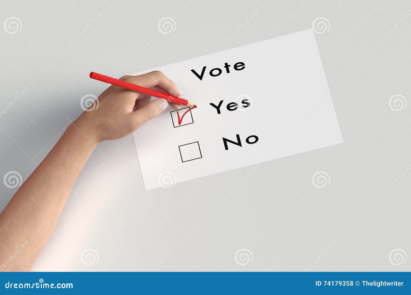 Hand is Voting with a Pencil on White Stock Illustration - Illustration ...