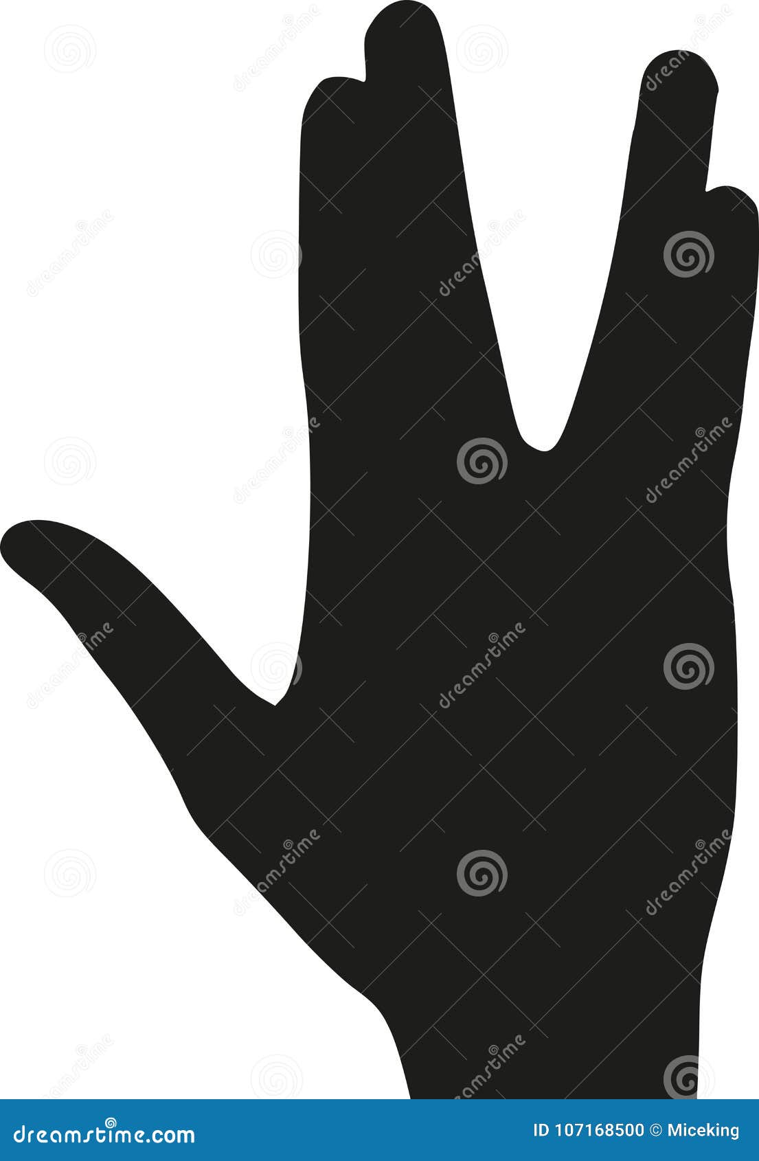 Hand with vulcan greet stock vector. Illustration of print - 107168500
