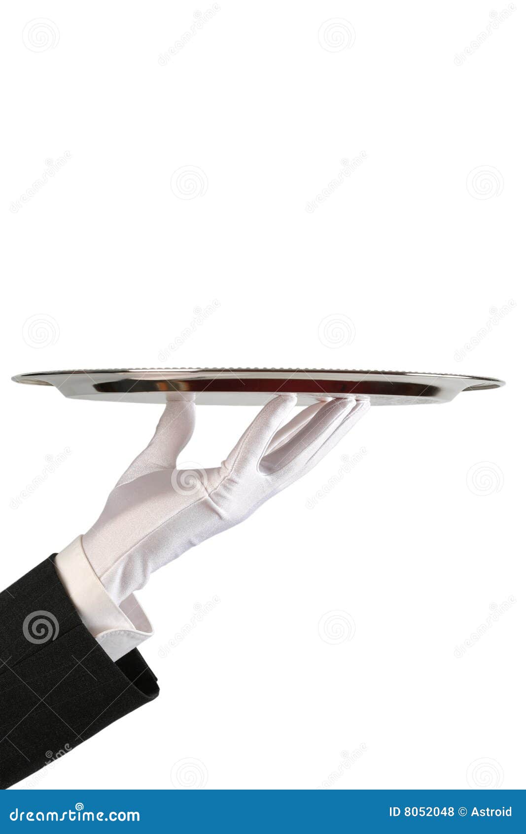 Hand of the Waiter with Dish Stock Photo - Image of metallic ...