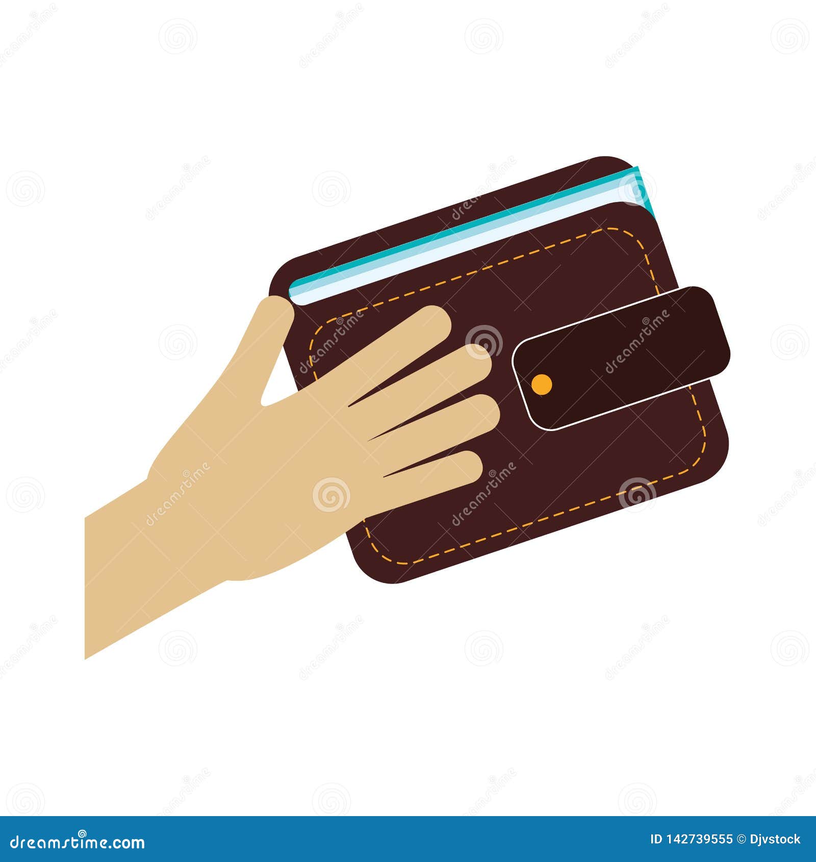 Hand with Wallet Cash Money Stock Vector - Illustration of finance ...