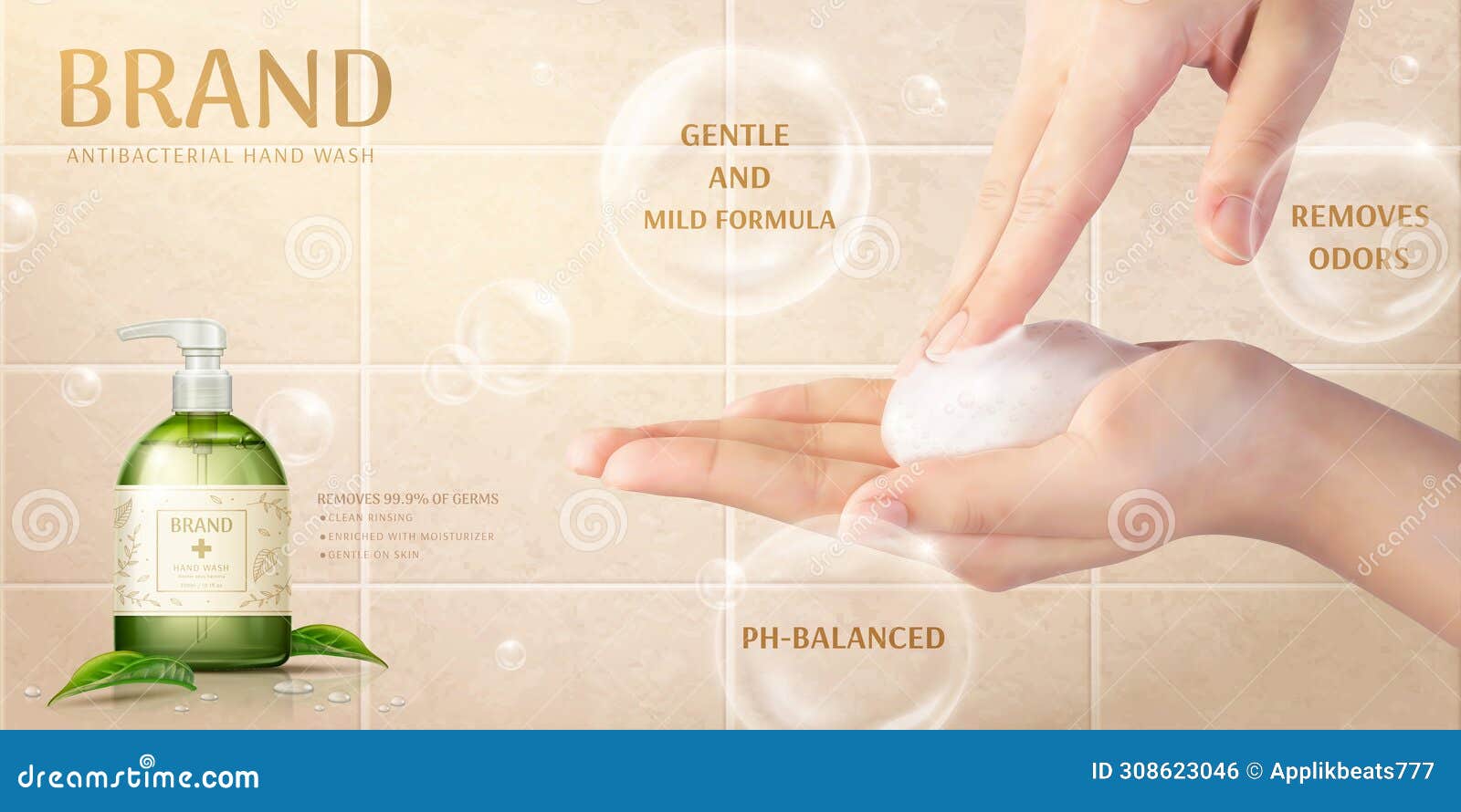 Hand wash ad template stock vector. Illustration of advertisement ...