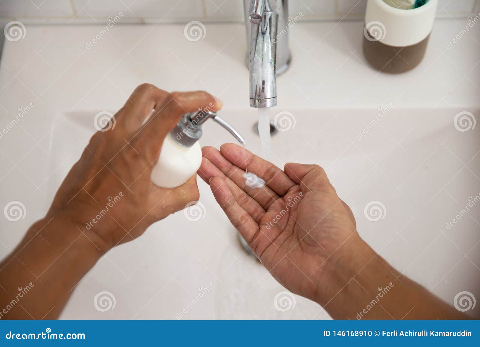 Hand Wash on Basin Using Soap Stock Photo - Image of pure, palm: 146168910