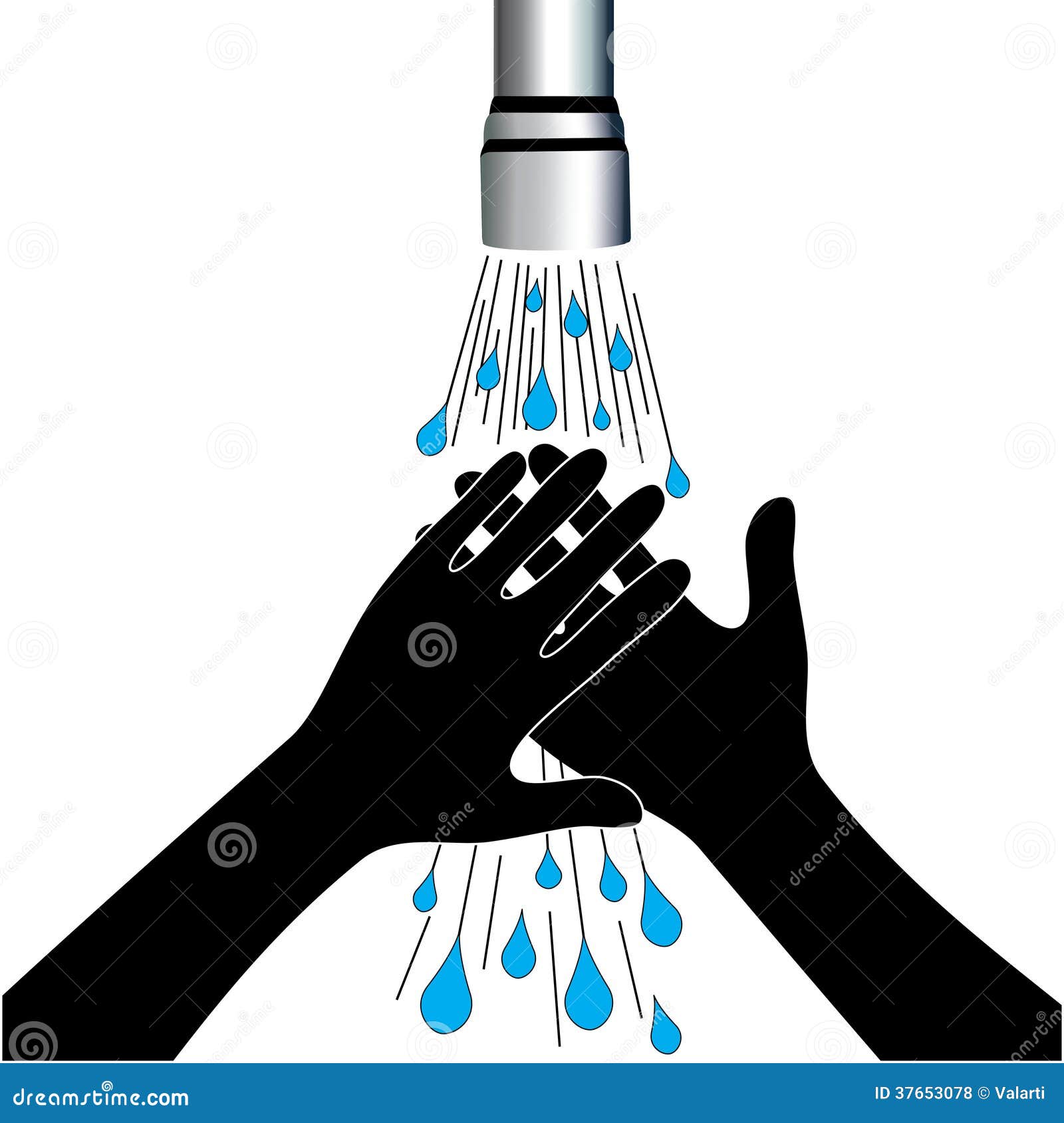 Hand wash clean water tap stock vector. Illustration of care - 37653078