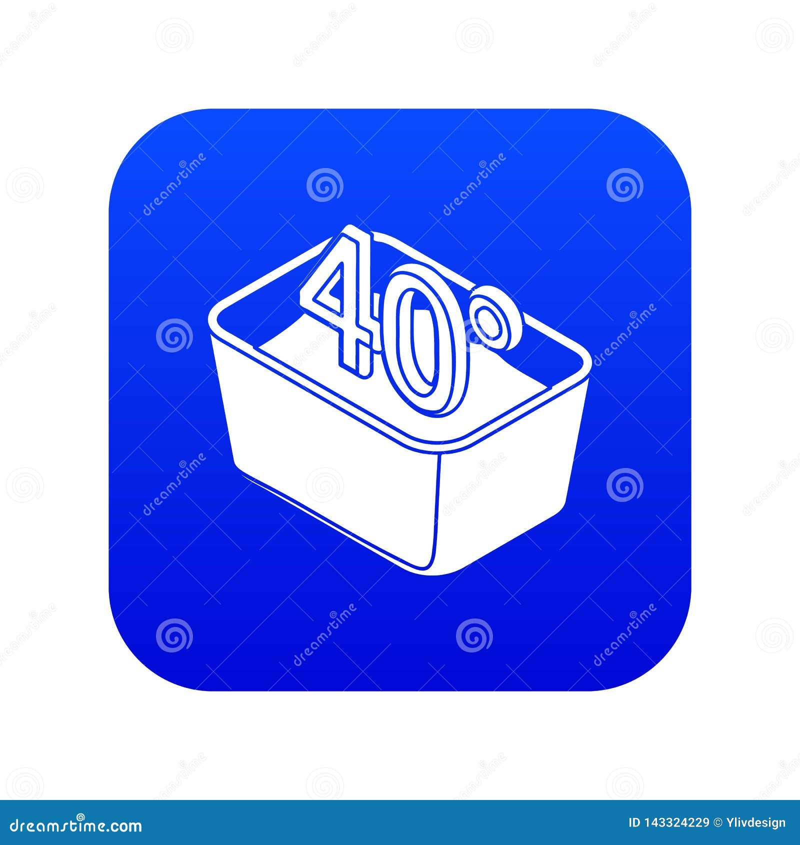 Hand Wash 40 Degrees Celsius Icon Blue Vector Stock Vector ...