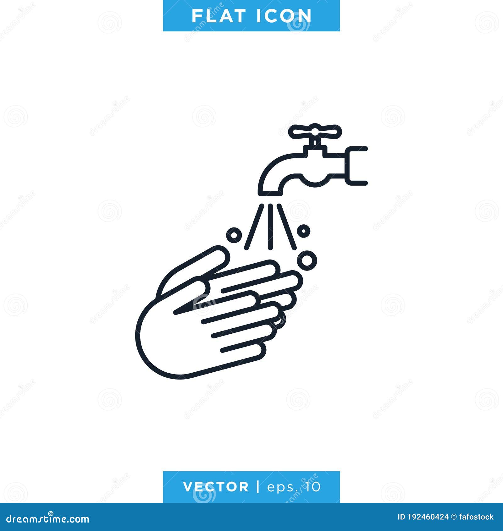 Hand Wash Icon Vector Design Template. Editable Stroke Stock Vector ...