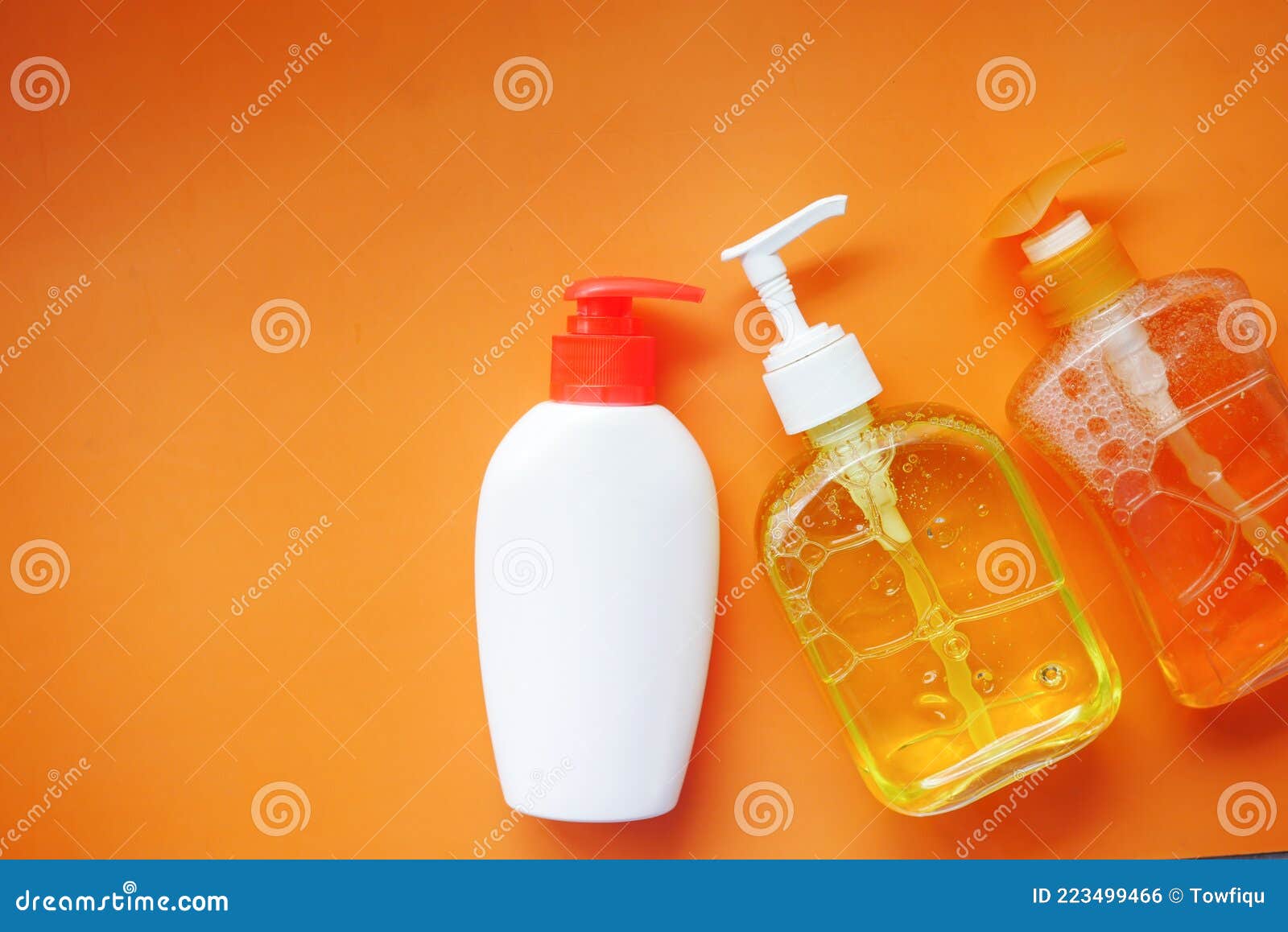 Hand Wash Liquid in a Container on Orange Background Stock Photo ...