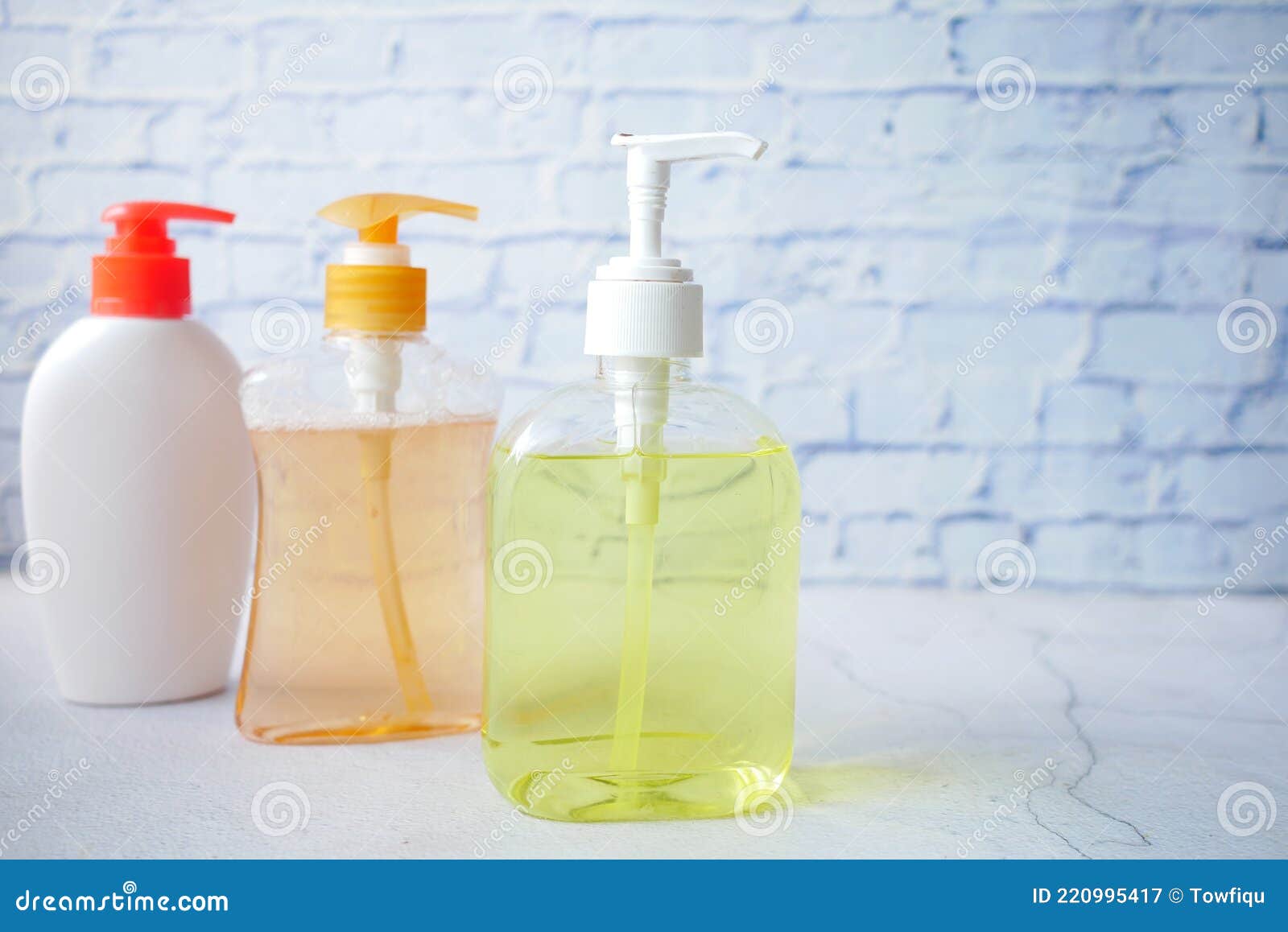 Hand Wash Liquid in a Container on Table Stock Image - Image of white ...