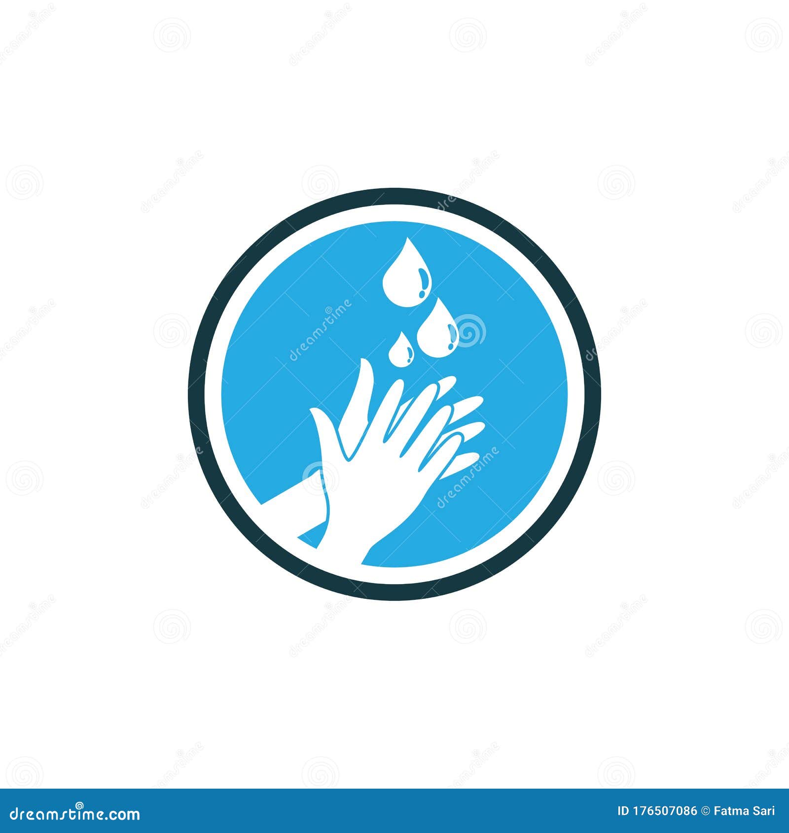 Hand wash logo template stock vector. Illustration of water - 176507086