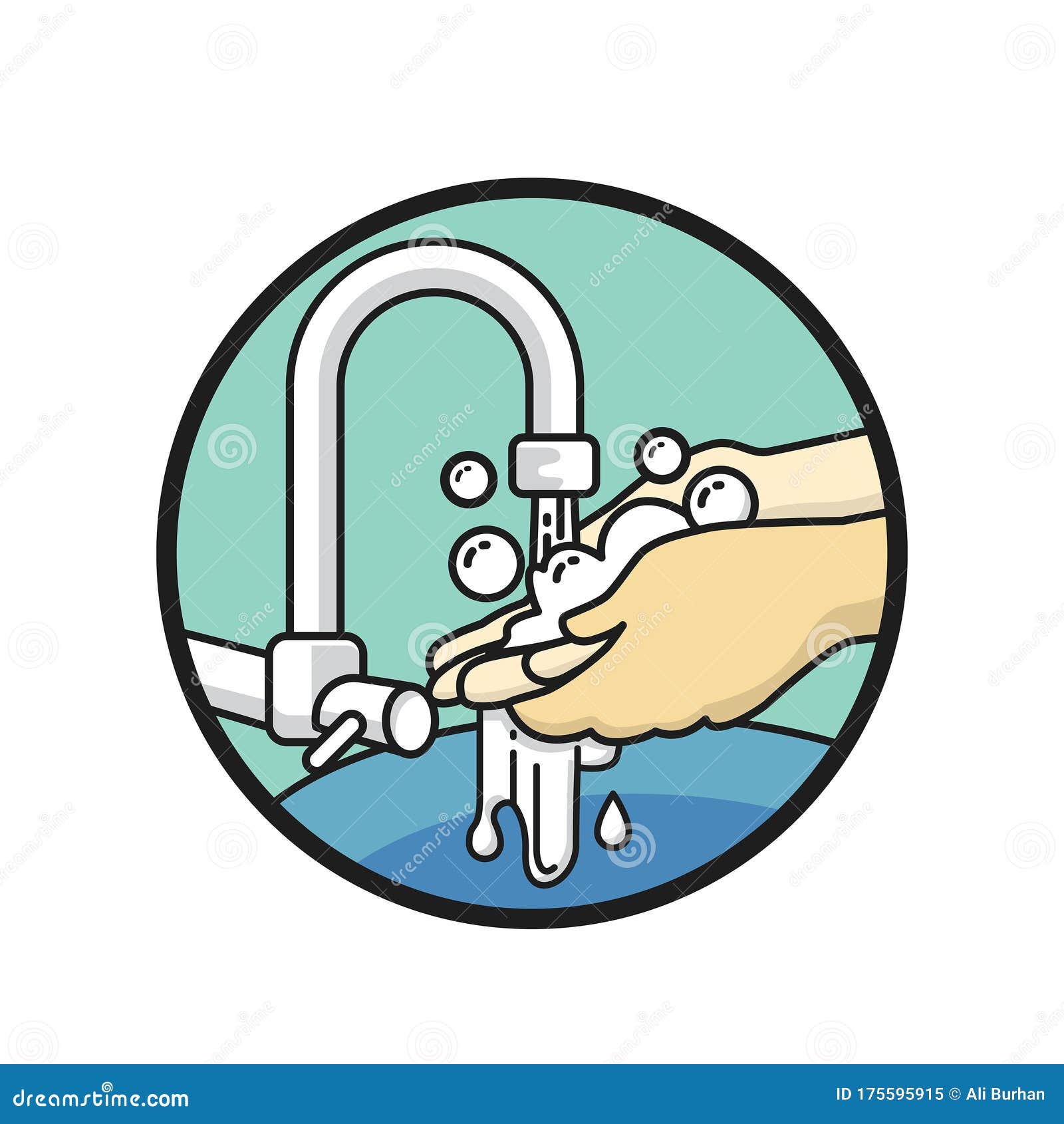 Hand wash vector graphic stock vector. Illustration of care - 175595915