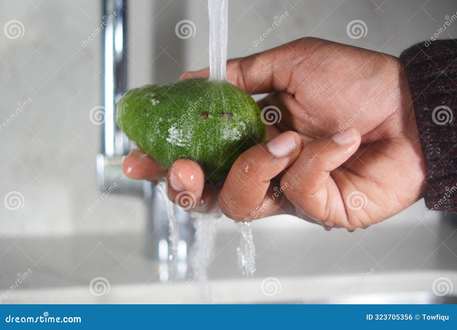 Hand Washing Avocado with Water Sprinkling Stock Photo - Image of water ...