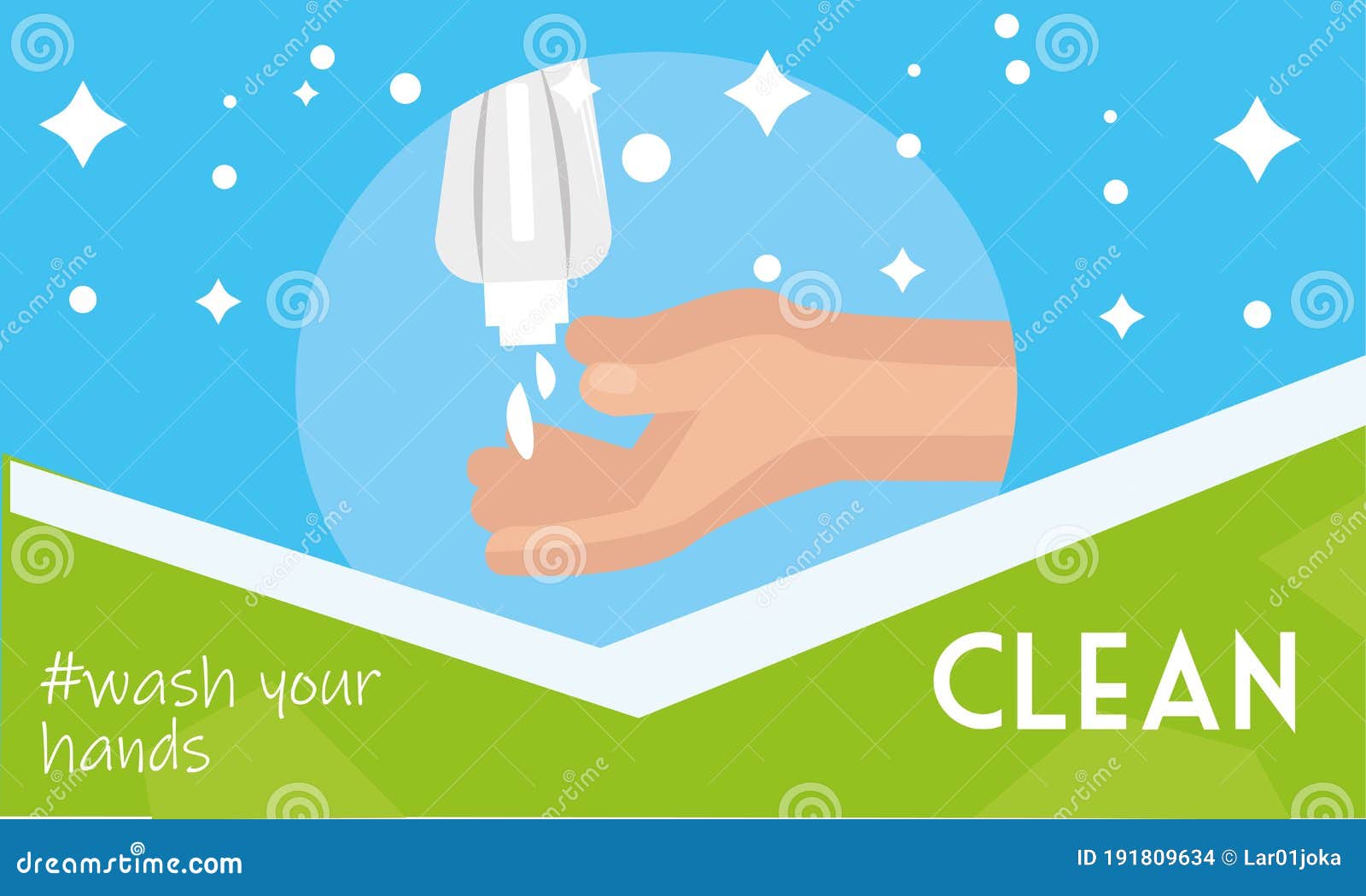 Hand washing banner stock vector. Illustration of hand - 191809634