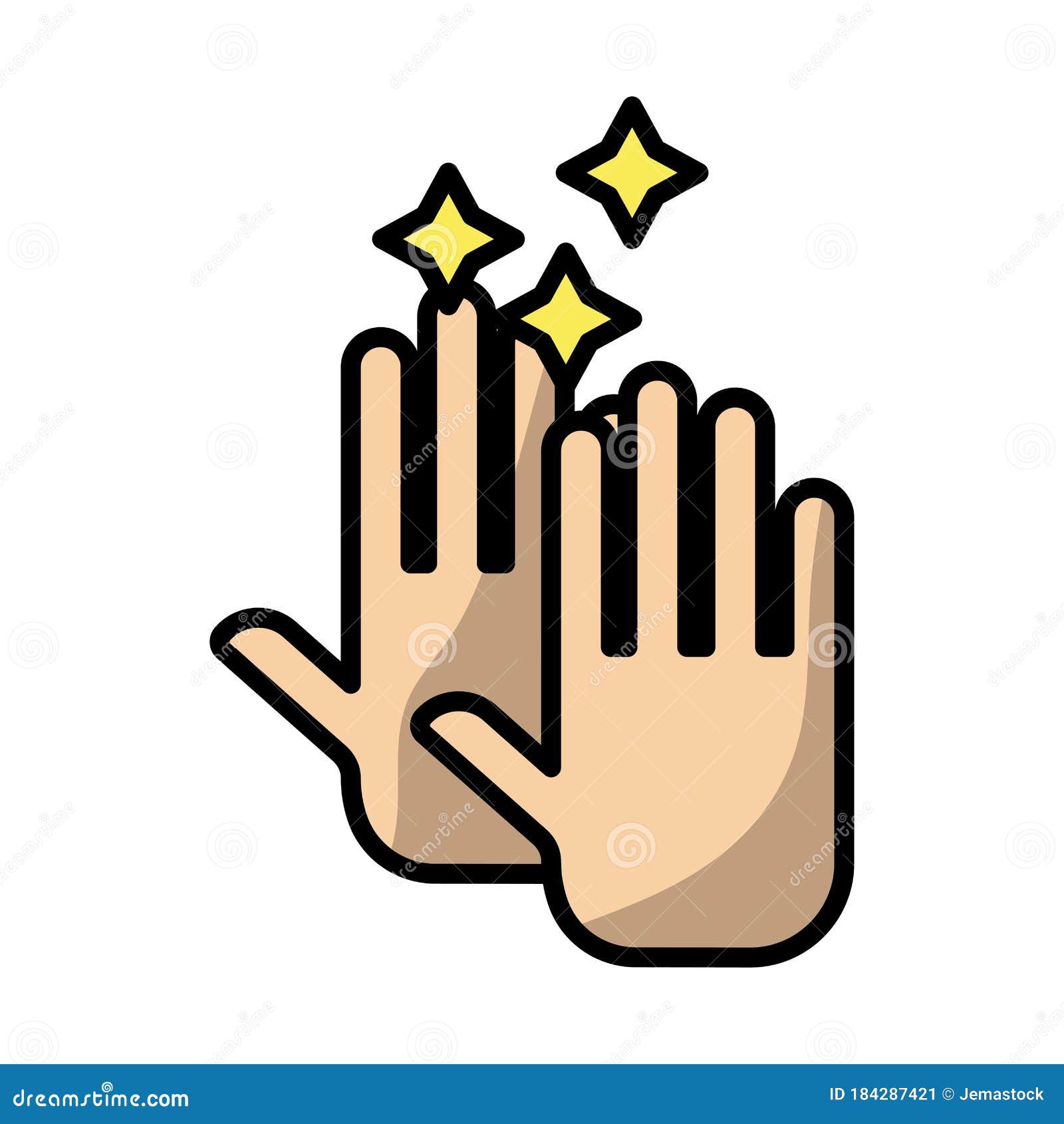 Hand Washing with Bright Stars Fill Style Icon Stock Vector ...