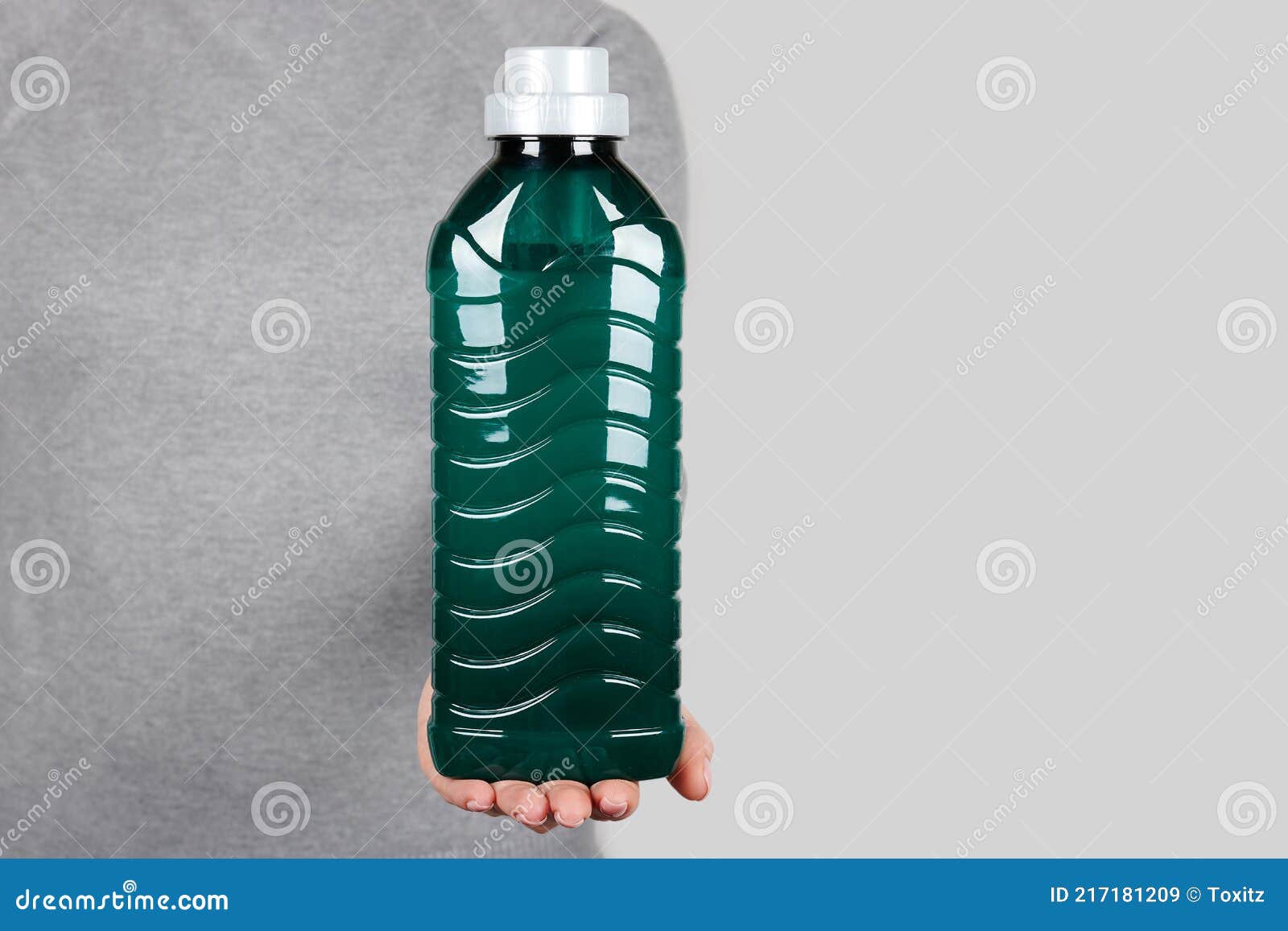Hand with Washing Detergent on Grey Background Stock Image - Image of ...
