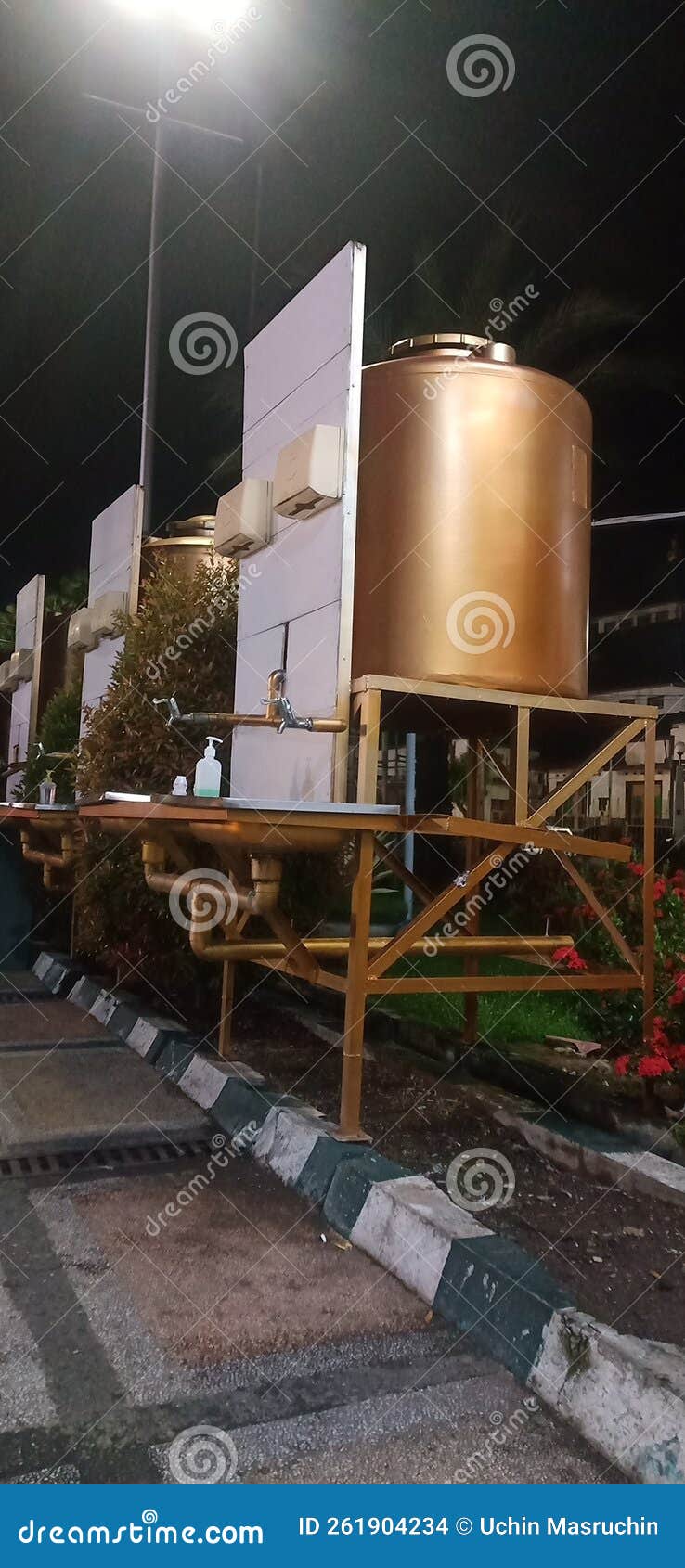 Hand washing facilities stock photo. Image of places - 261904234