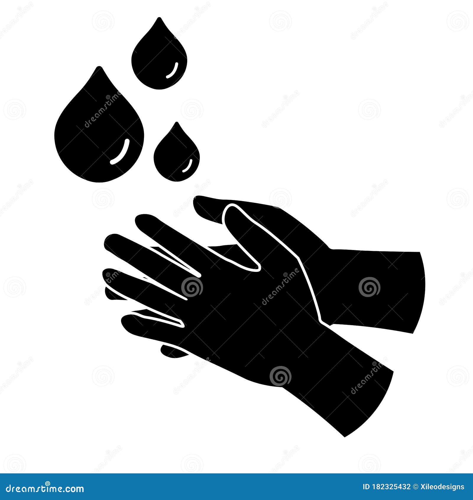 Hand Washing Icon Black Pictogram Illustration. EPS Vector Stock Vector ...
