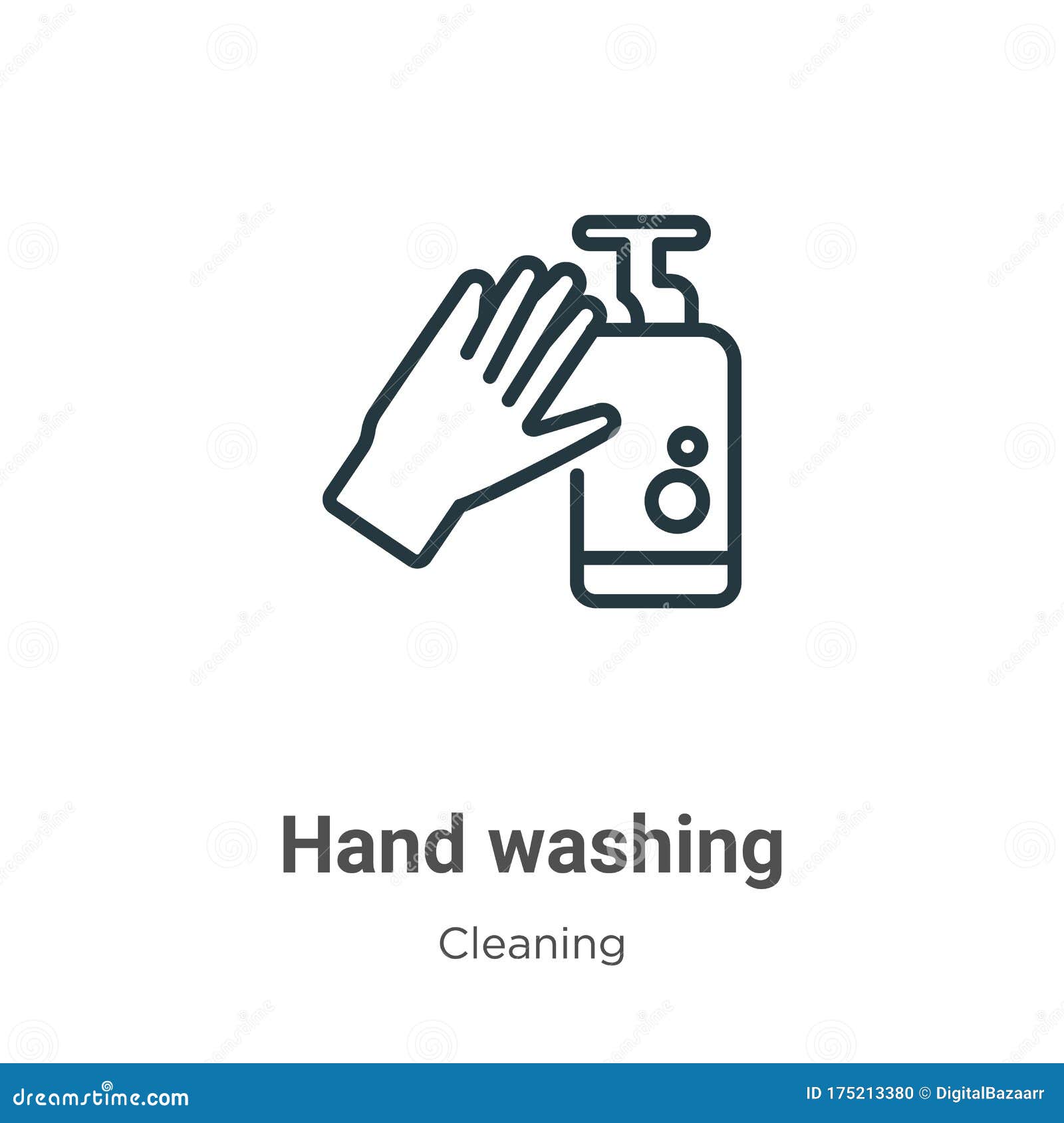 Hand Washing Outline Vector Icon. Thin Line Black Hand Washing Icon ...