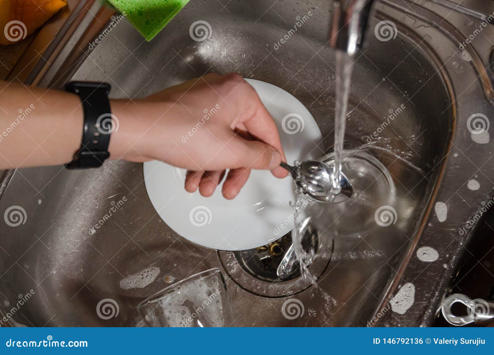 Washing spoon stock photo. Image of electronic, metallic - 146792136