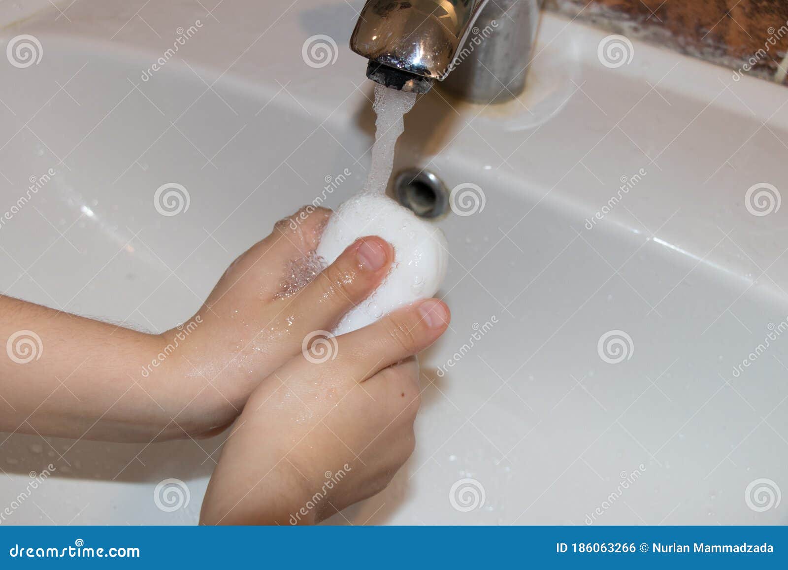 Hand Washing with Soap. daily Hygienic Rules. Cleaning and Washing ...