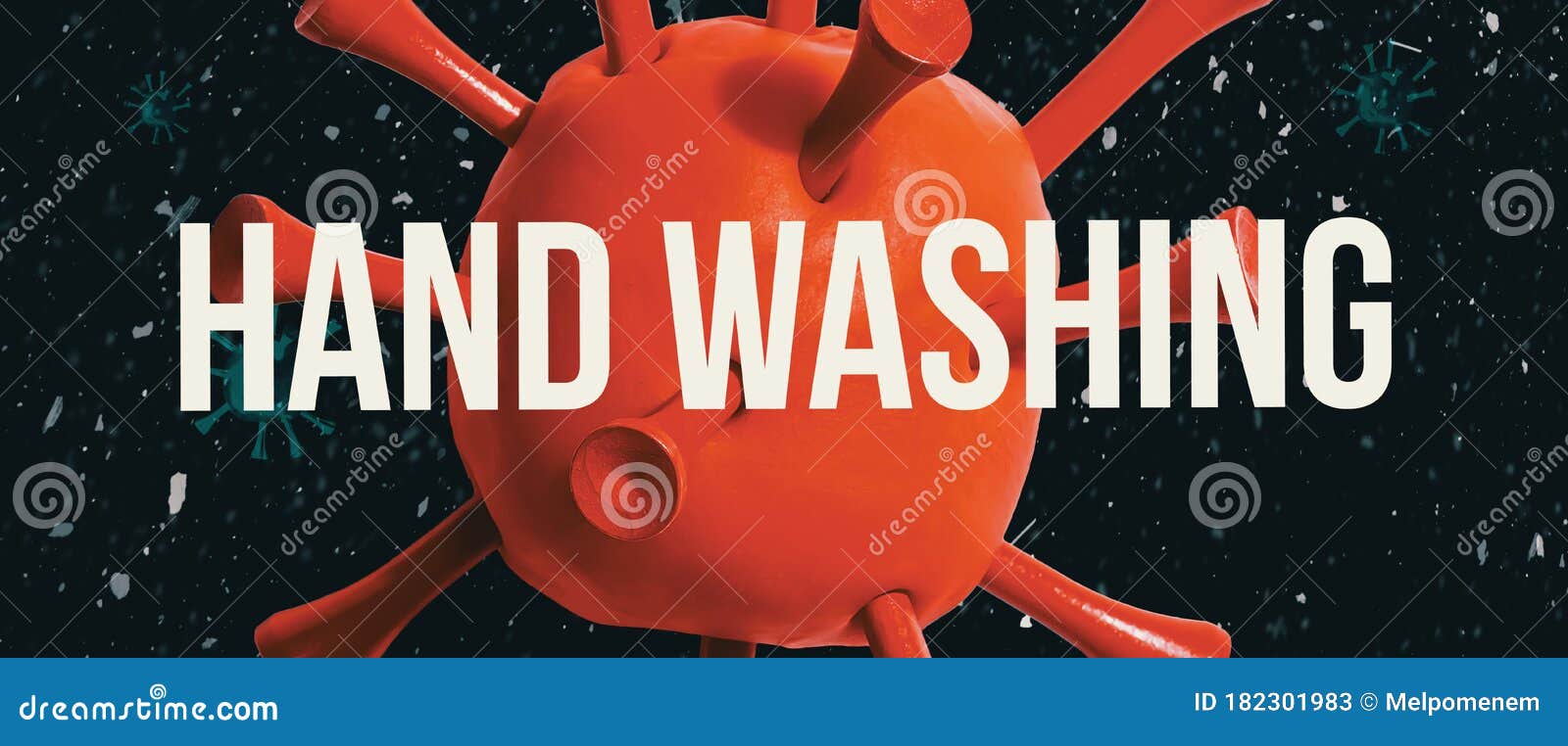 Hand Washing Theme with a Red Virus Stock Image - Image of pandemic ...