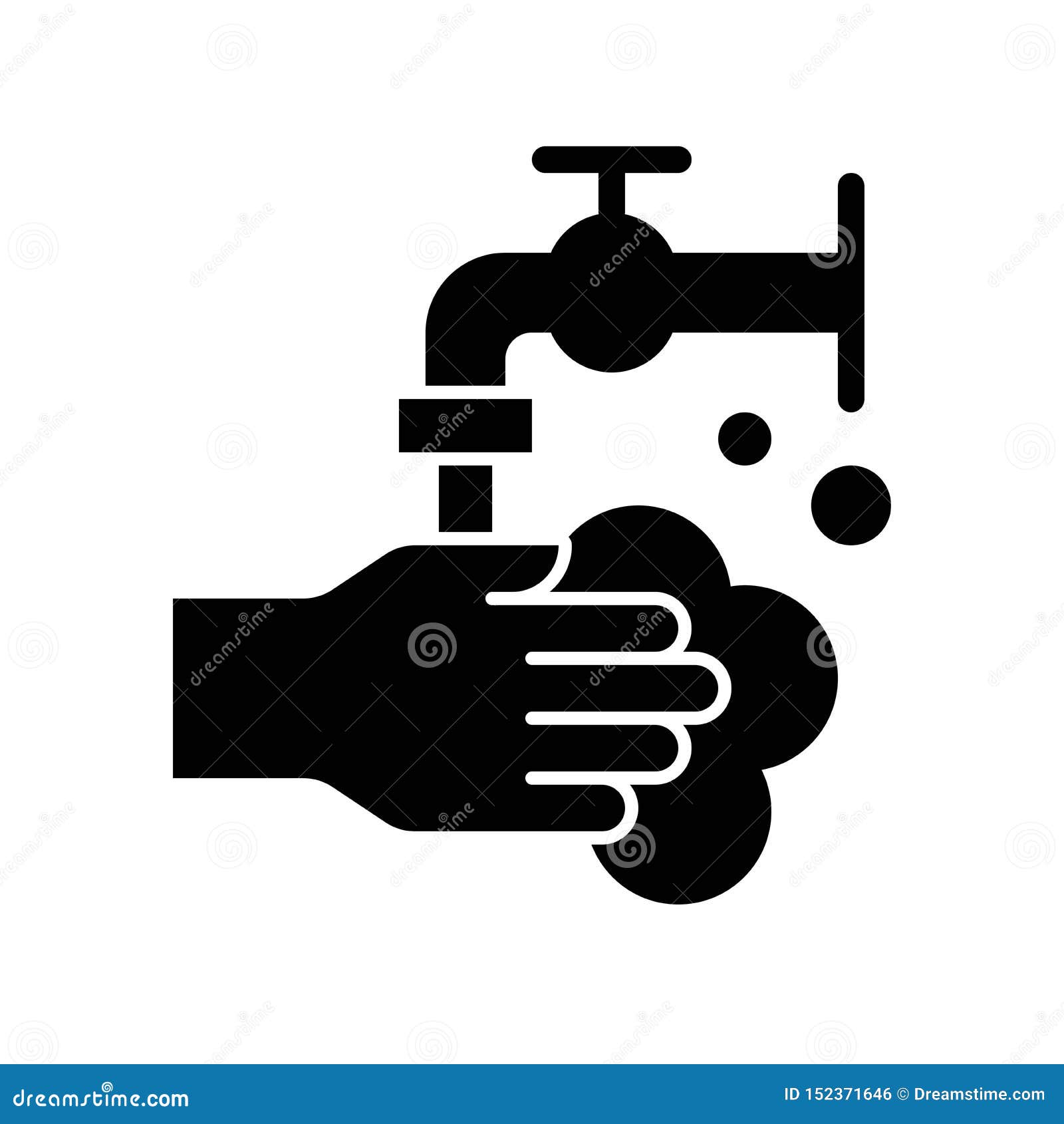 Hand Washing Vector Illustration, Hygiene Solid Style Icon Stock Vector ...