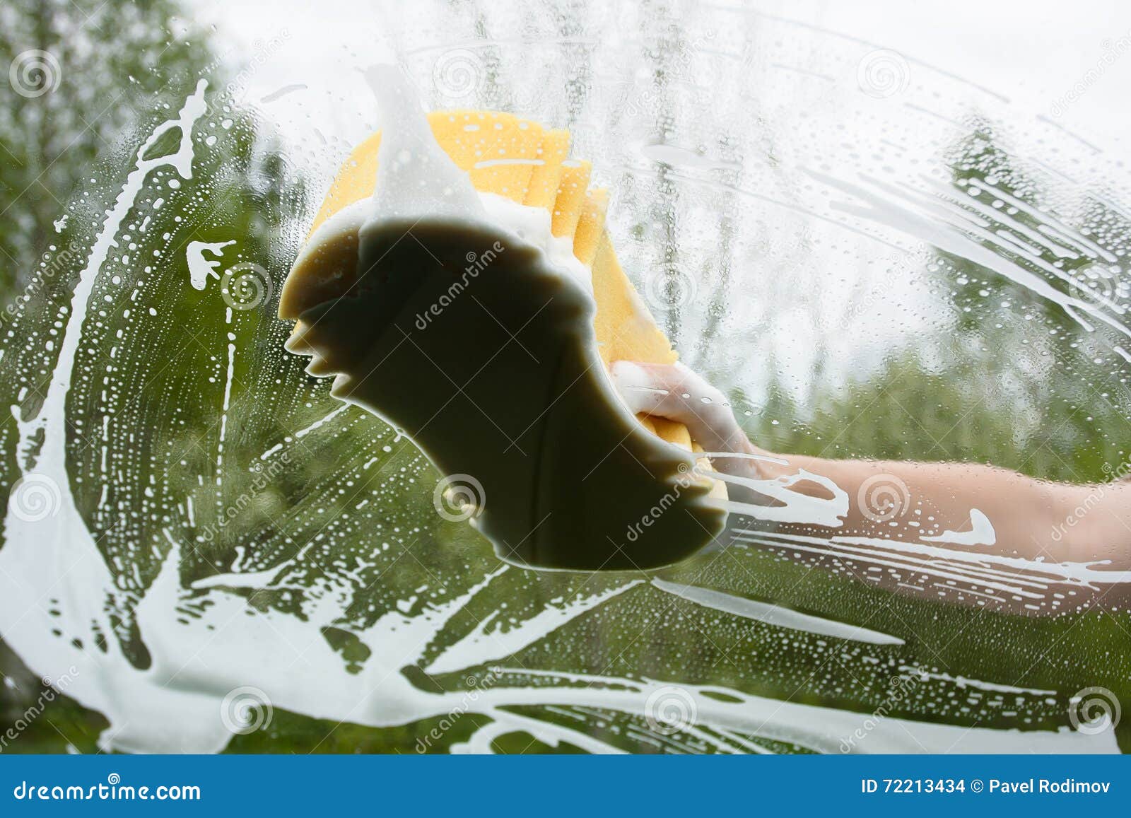 Hand Washing the Windscreen of a Car, Inside View Stock Photo - Image ...