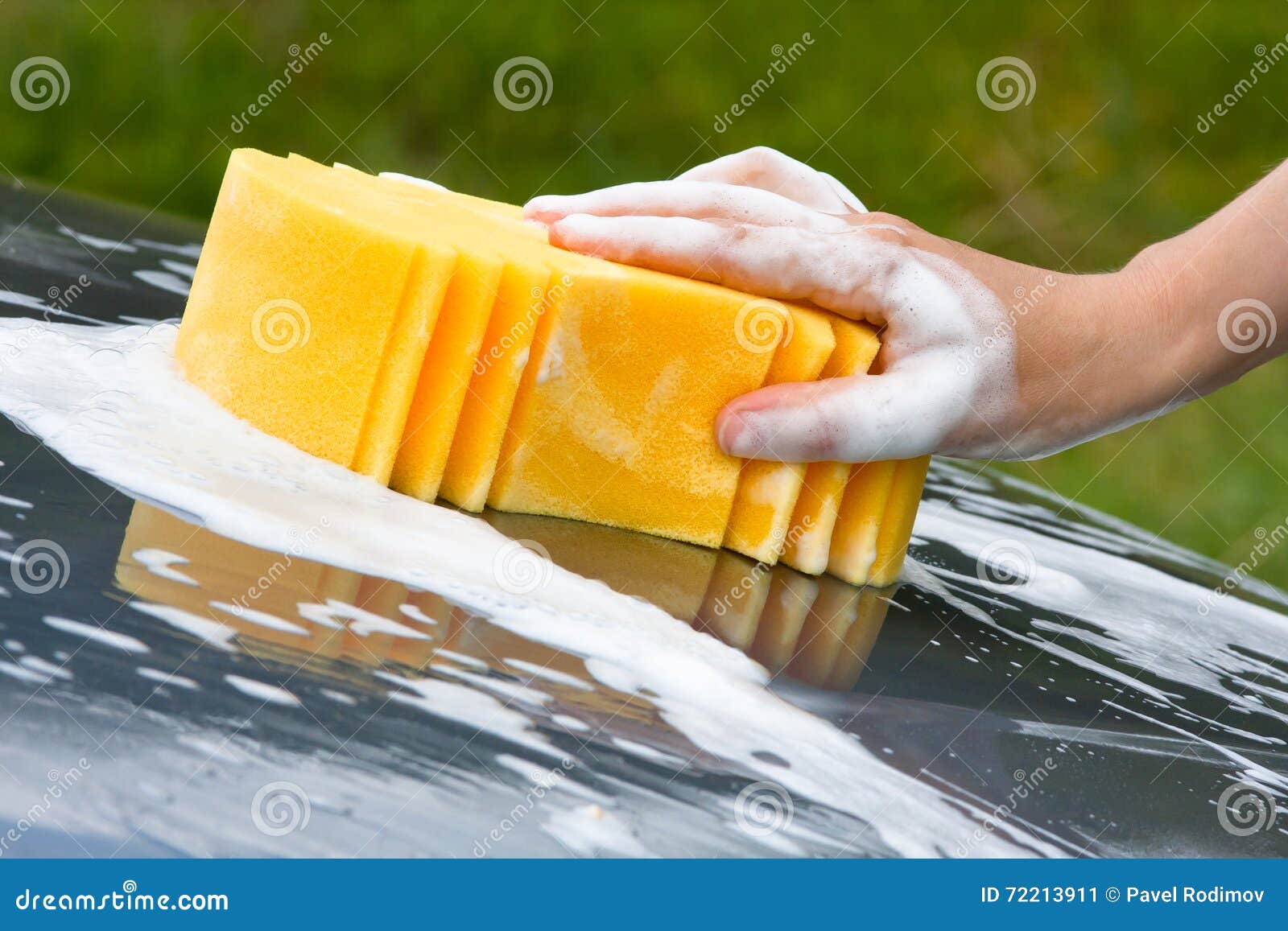 Hand Washing the Windscreen of a Car Stock Image - Image of washing ...
