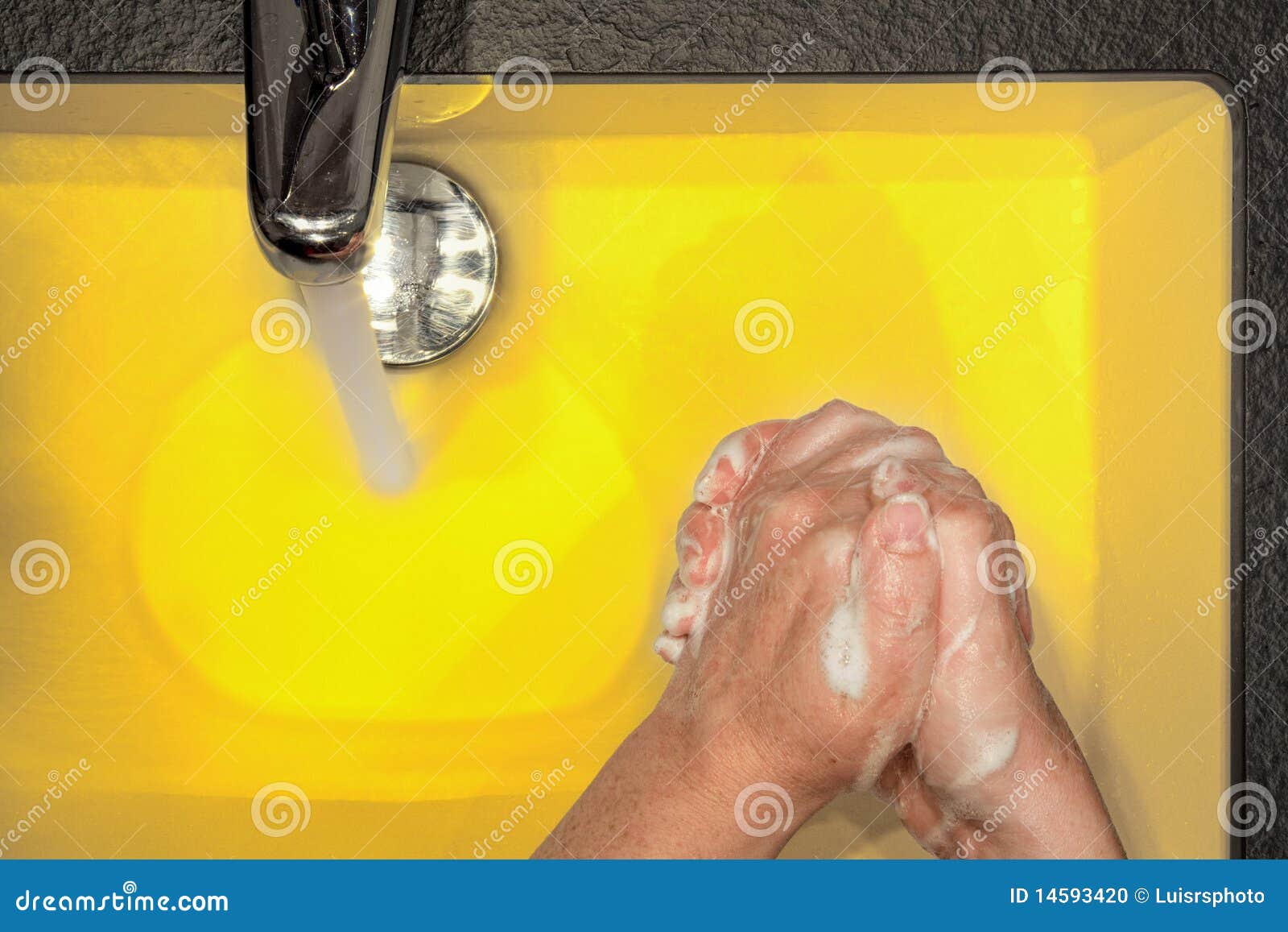 Hand washing in yellow stock photo. Image of humanparts - 14593420