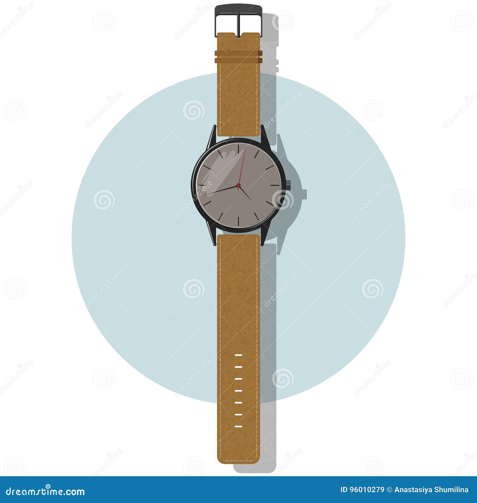 Hand Watch in Flat Design Stile Stock Vector - Illustration of analog ...