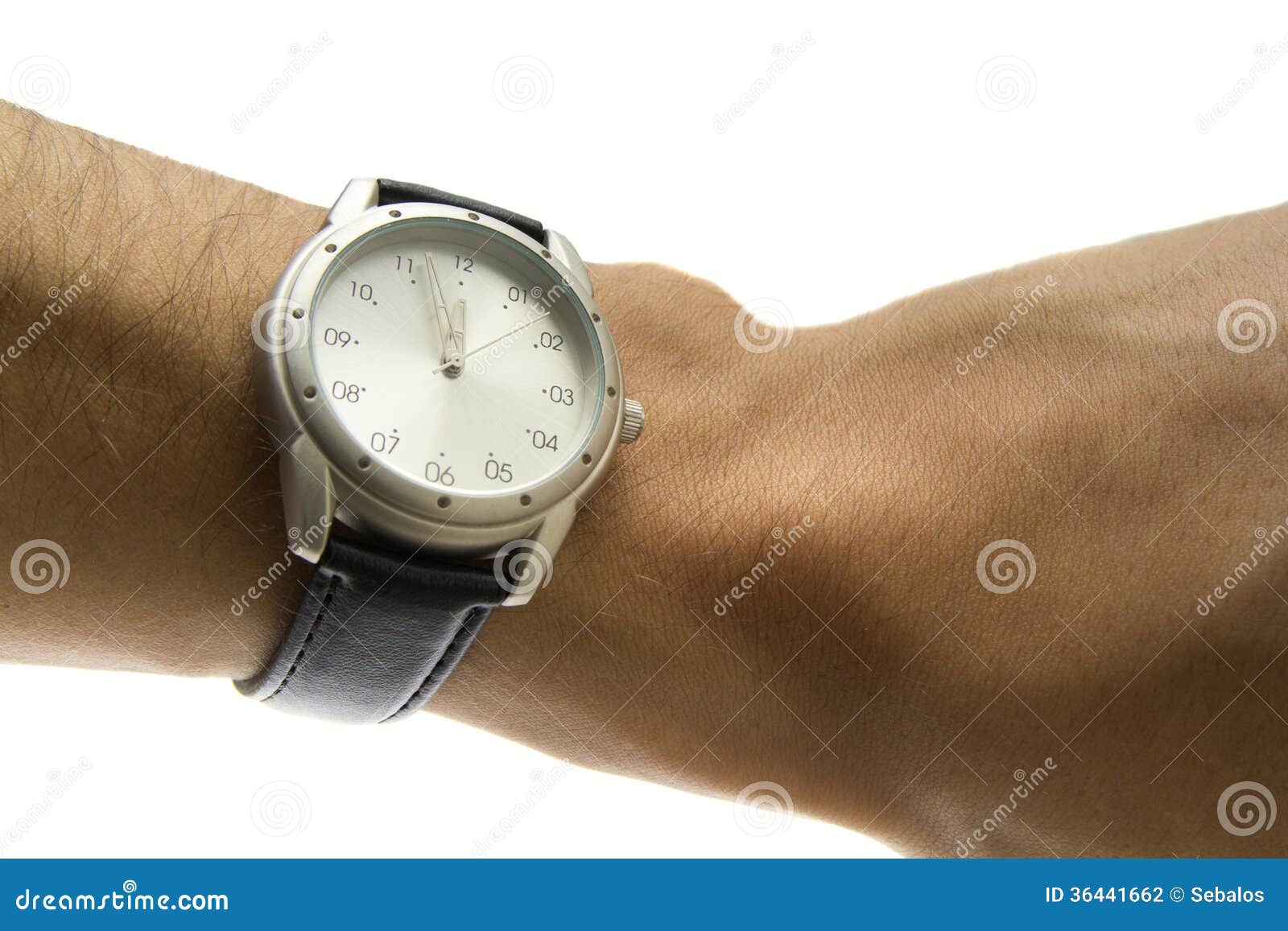 Hand with watch stock photo. Image of white, clock, watch - 36441662