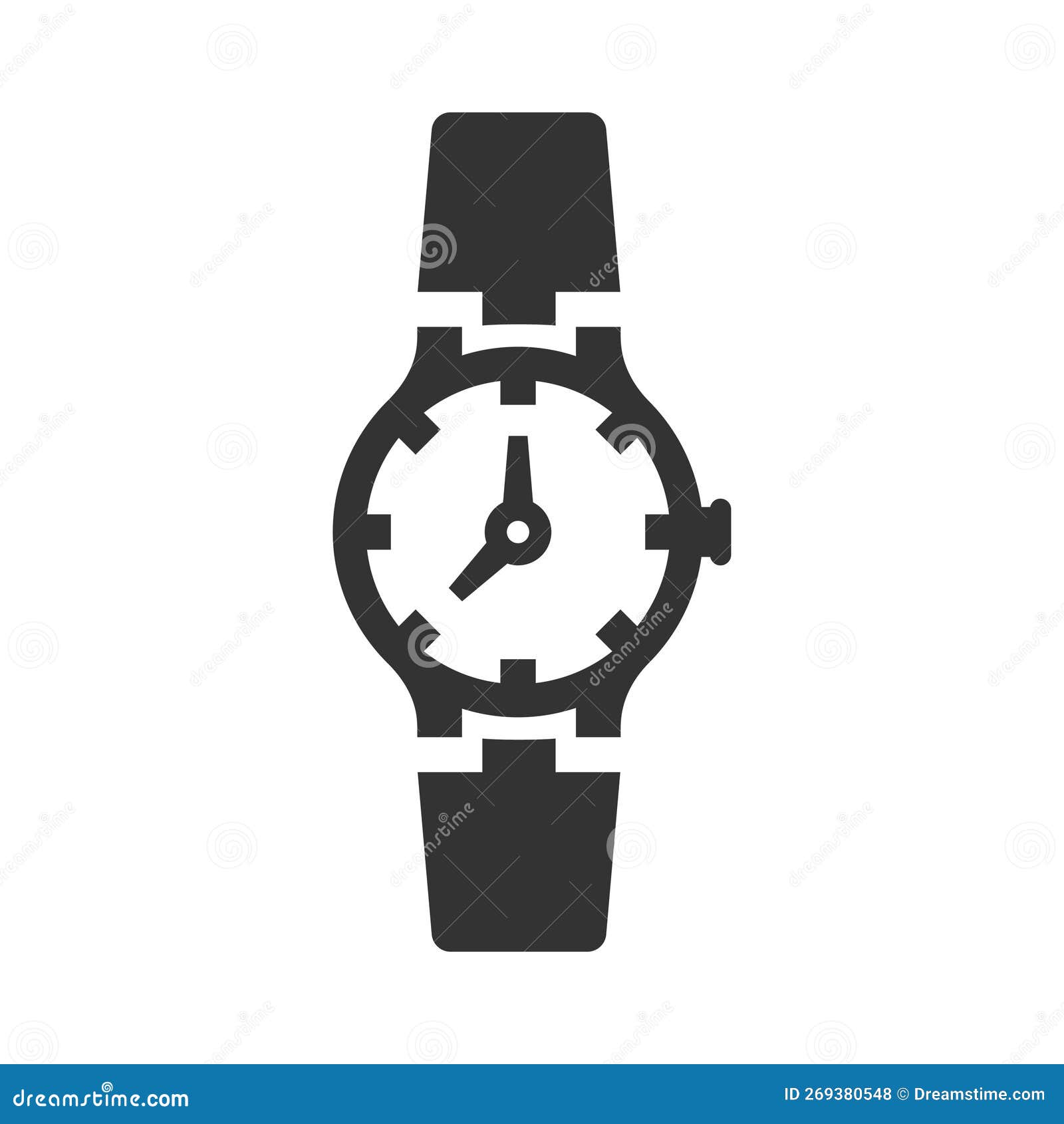 Hand watch icon stock vector. Illustration of handwatch - 269380548