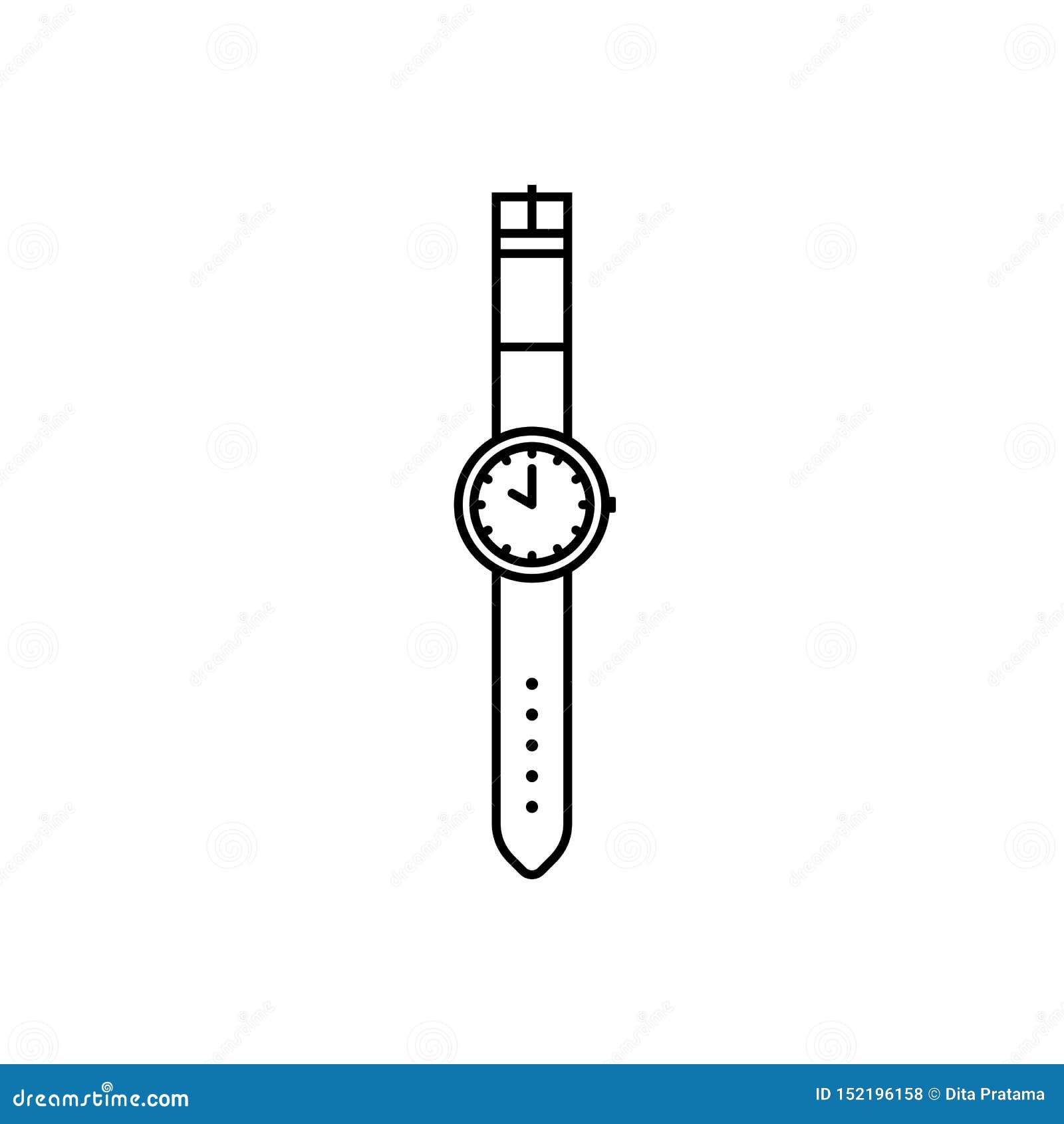 Hand watch outline icon. stock illustration. Illustration of gear ...