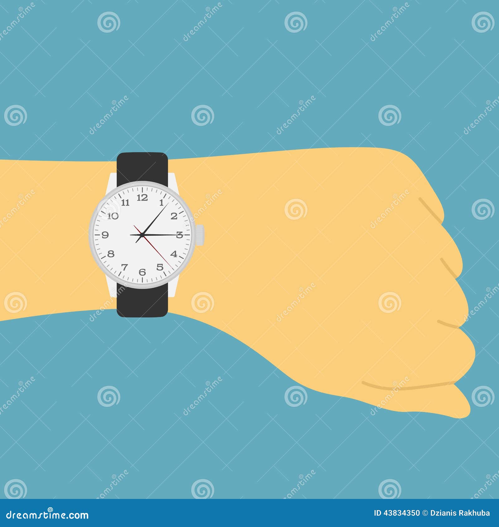 Hand Watch Icon. Wrist Clock Line Symbol Vector Illustration ...