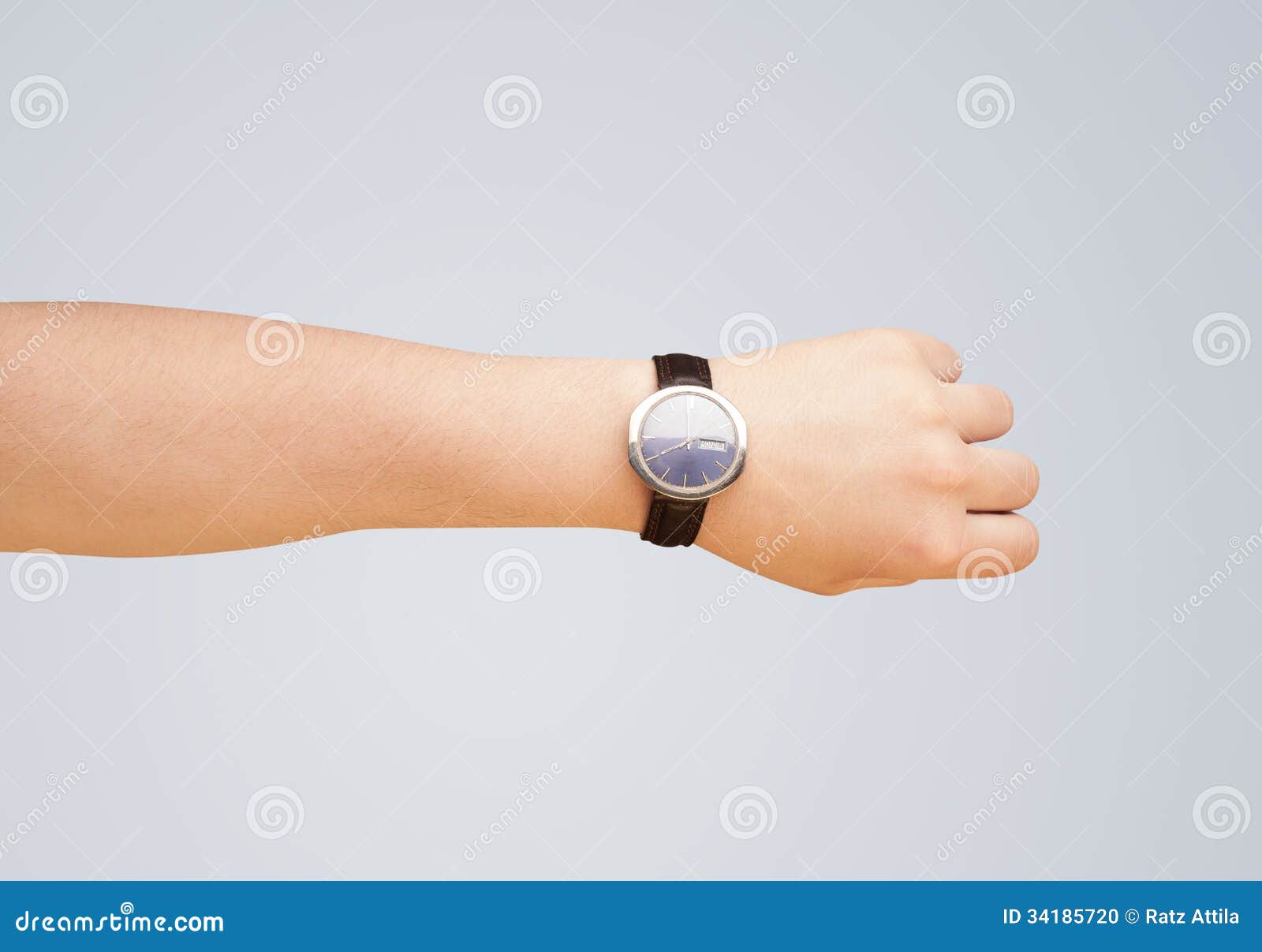 Hand with Watch Showing Precise Time Stock Photo - Image of object ...