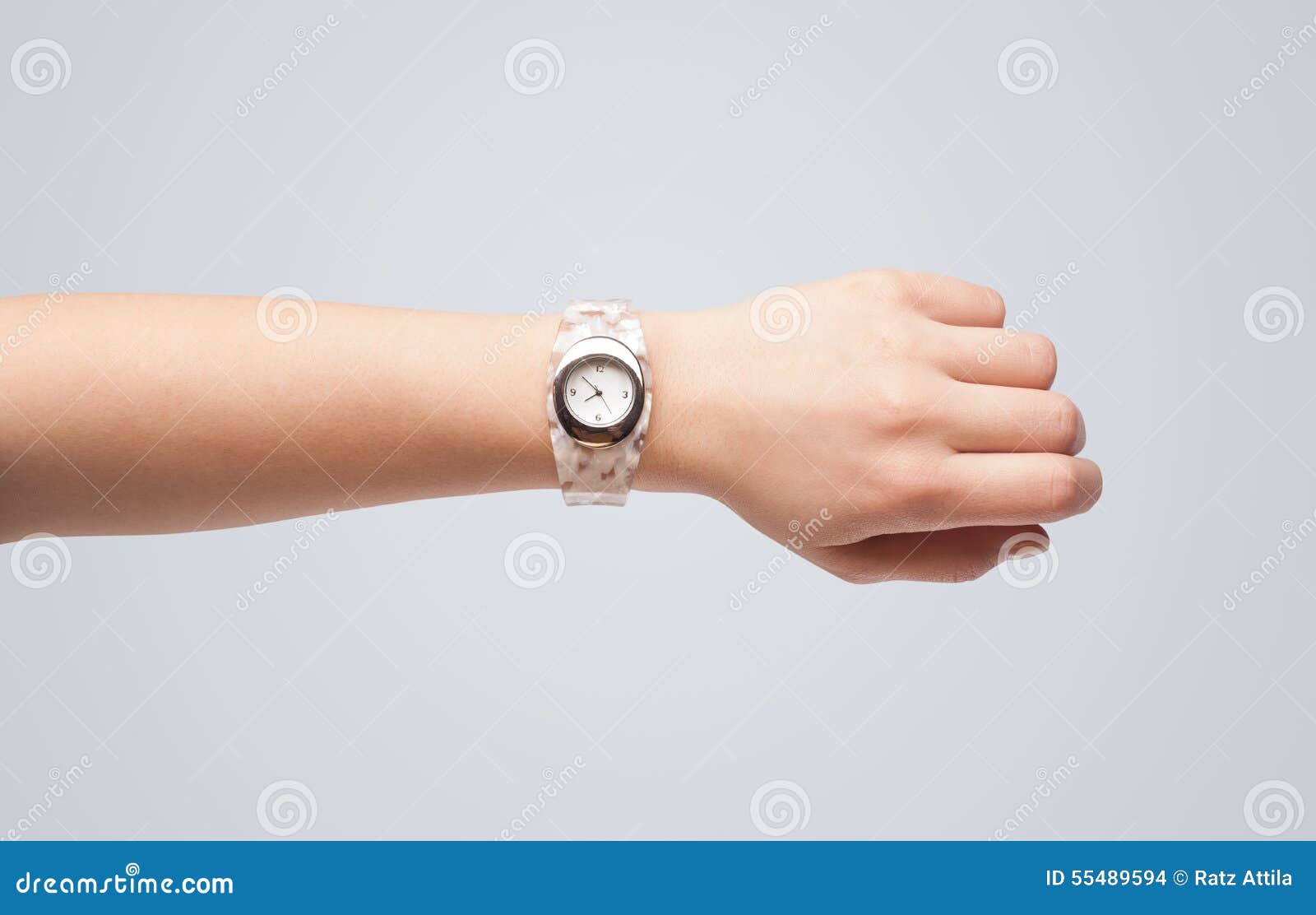 Hand with Watch Showing Precise Time Stock Photo - Image of modern ...
