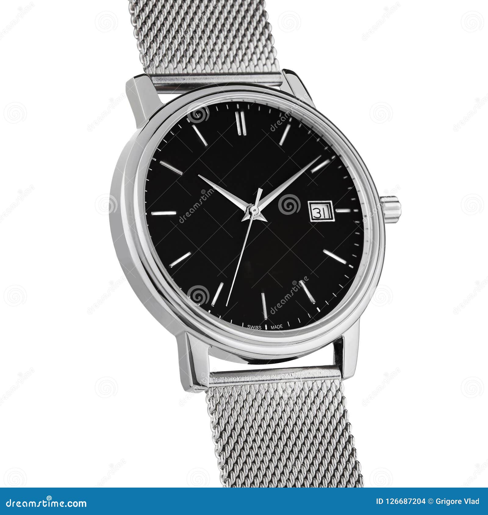 Hand Watch on a White Background Stock Photo - Image of luxury, white ...