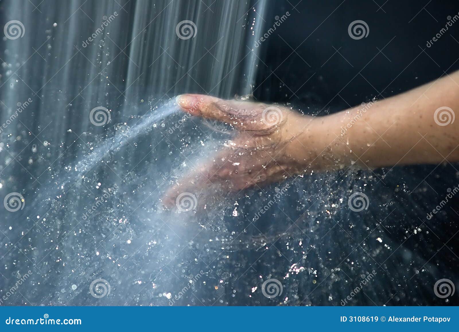 Hand With Water Splash On Natural Background Royalty-Free Stock ...