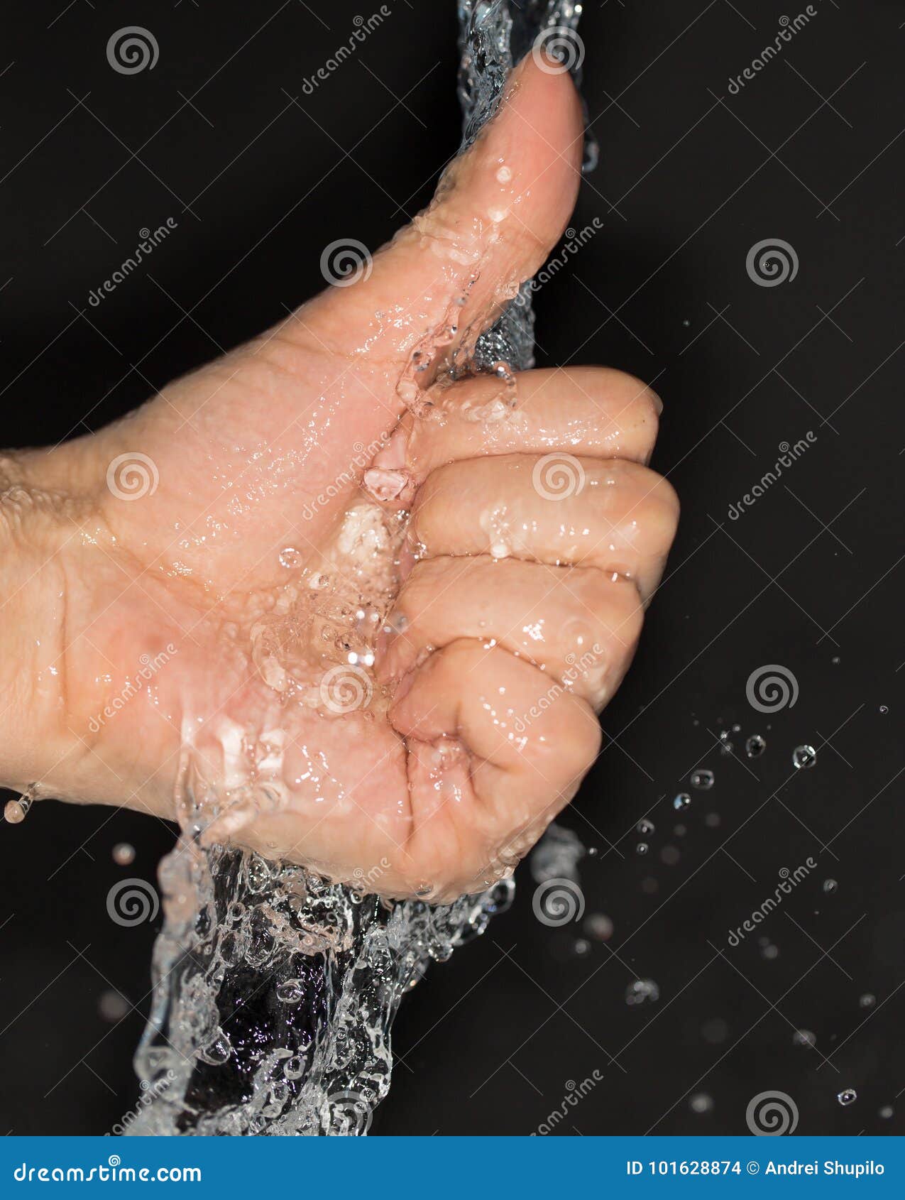 Hand in Water on a Black Background Stock Photo - Image of flowing ...
