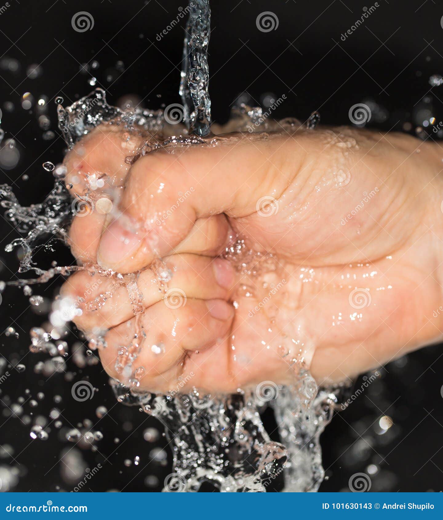 Hand in Water on a Black Background Stock Image - Image of flowing ...