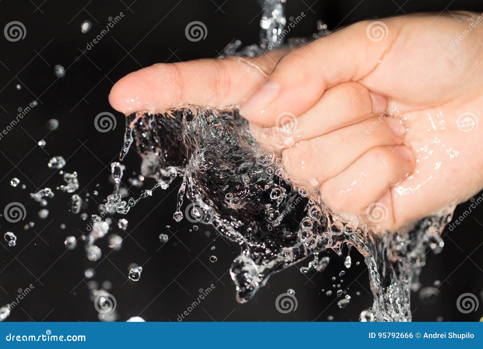 Hand in Water on a Black Background Stock Photo - Image of clean ...