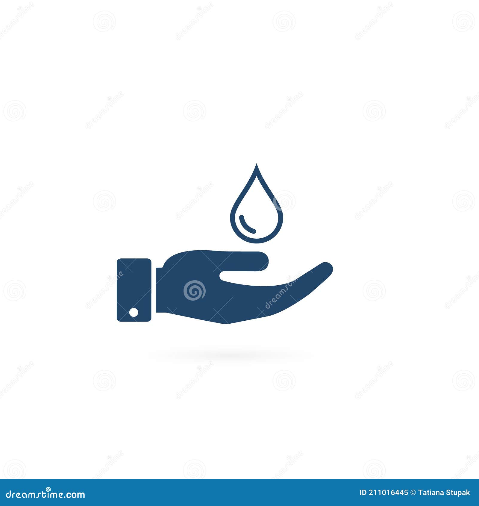 Hand with Water Drop Icon, Vector Isolated Simple Flat Illustration ...