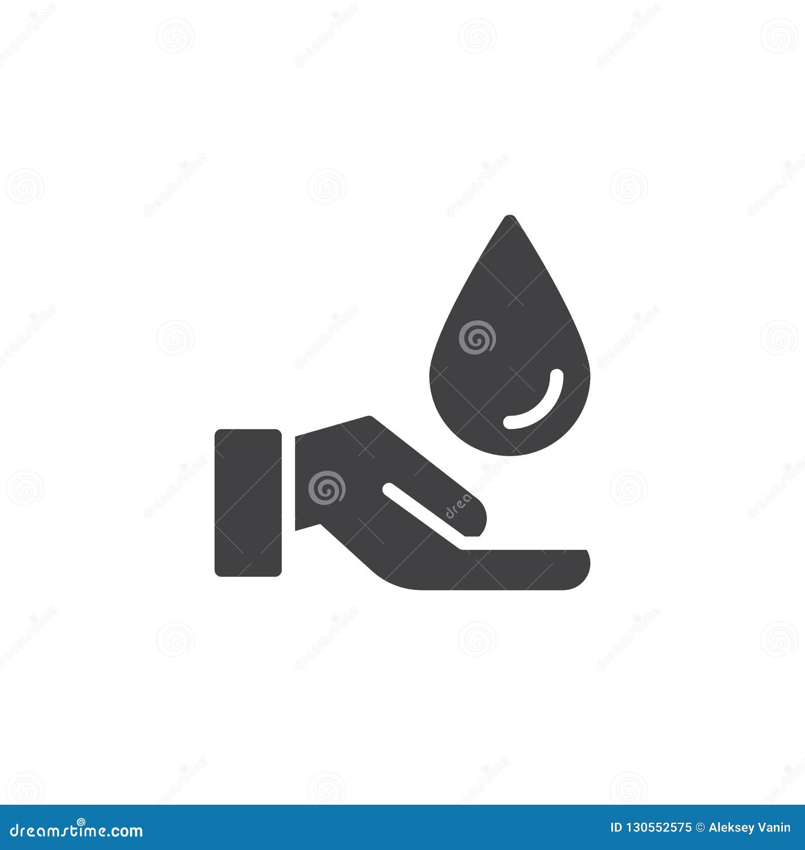 Hand and Water Drop Vector Icon Stock Vector - Illustration of palm ...