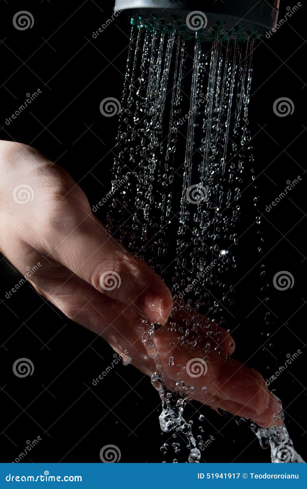 Hand and water drops stock image. Image of hand, showering - 51941917