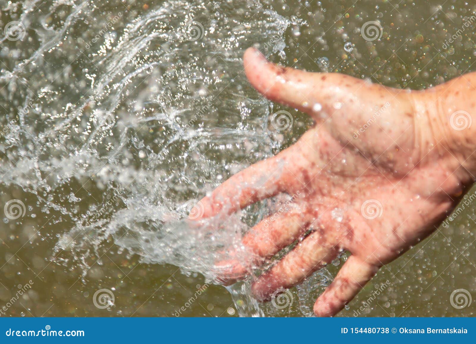 Hand in water stock photo. Image of nature, water, transparent - 154480738