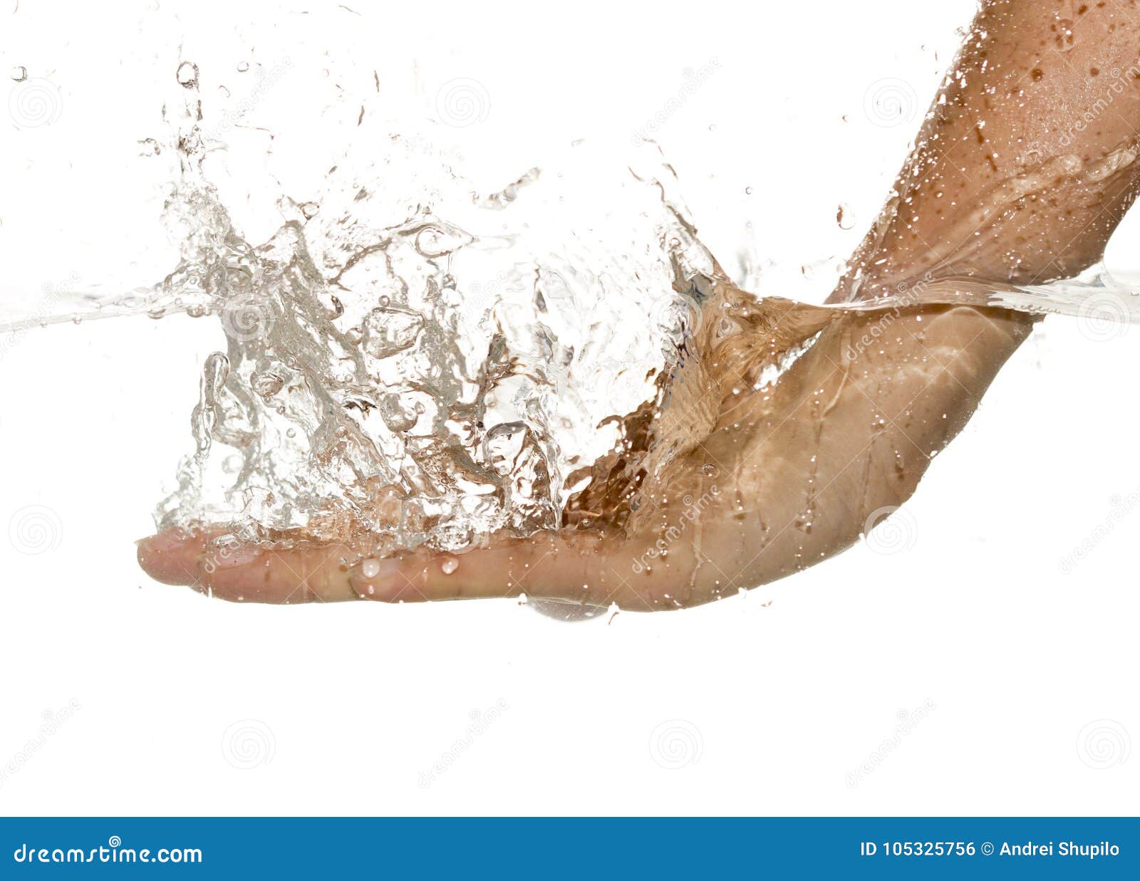 Hand in Water Isolated on White Background Stock Photo - Image of water ...