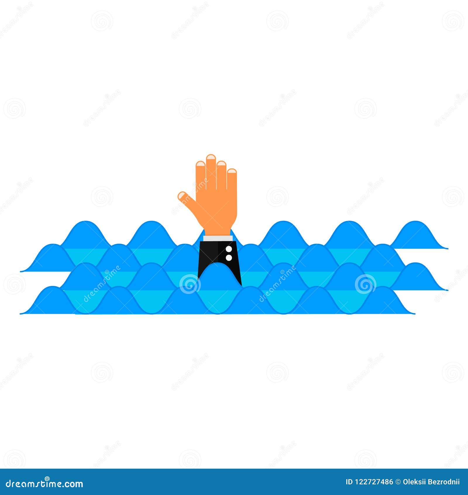 Hand from Water Need Rescue Help Vector Stock Vector - Illustration of ...