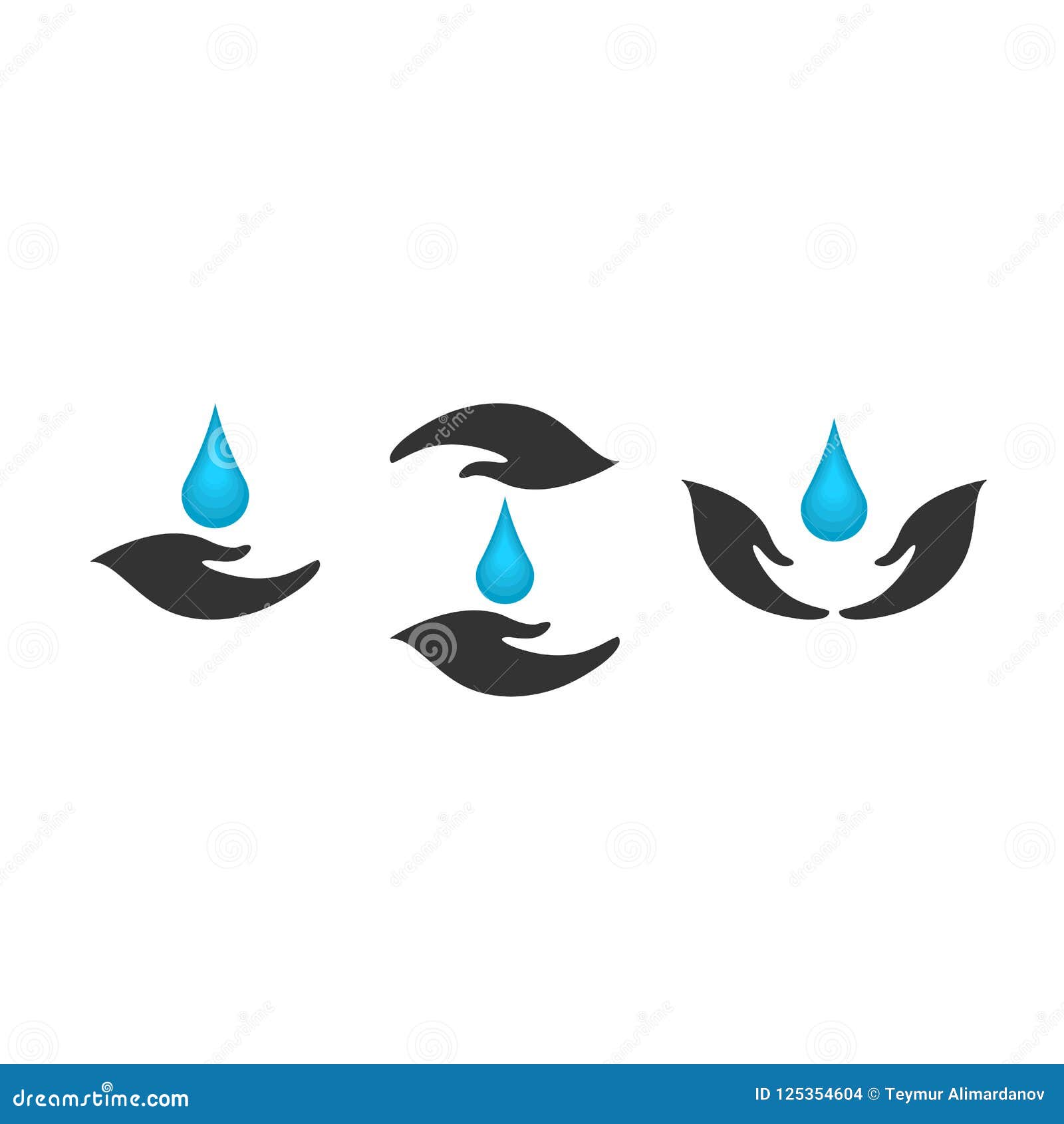 Hand with Water Vector Design Element, Save Water Concept Stock ...