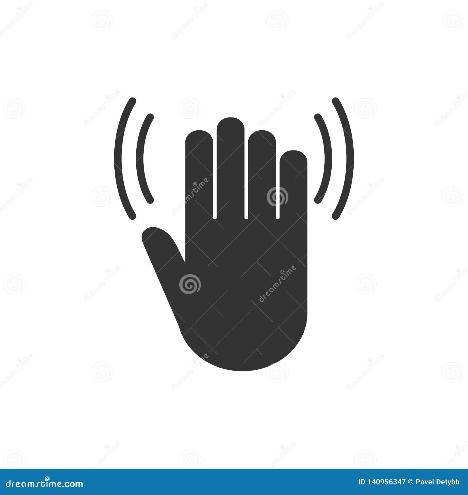 Hand Wave, Hello Icon. Vector Illustration, Flat Design Stock ...