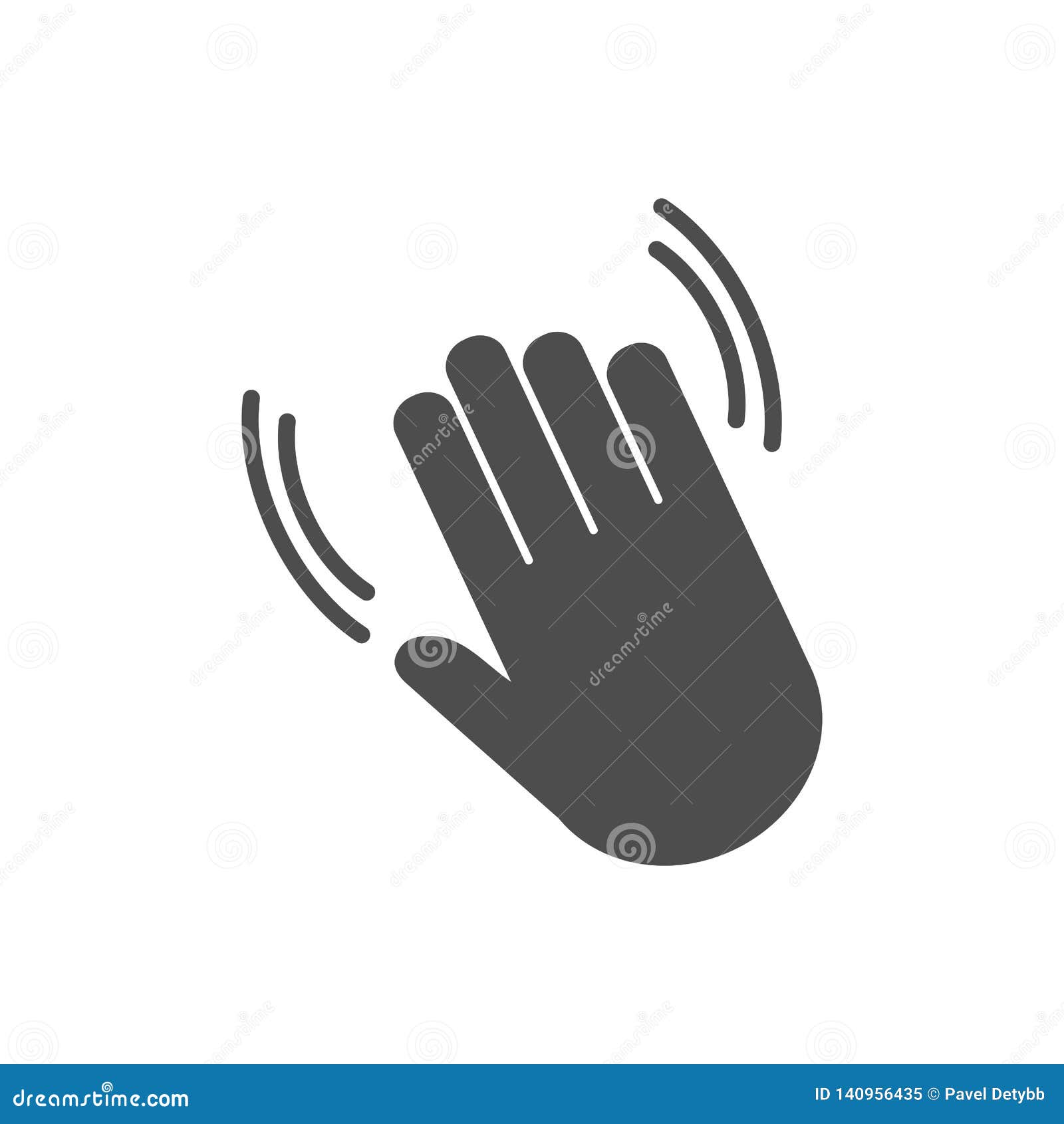Hand Wave, Hello Icon. Vector Illustration, Flat Design Stock ...