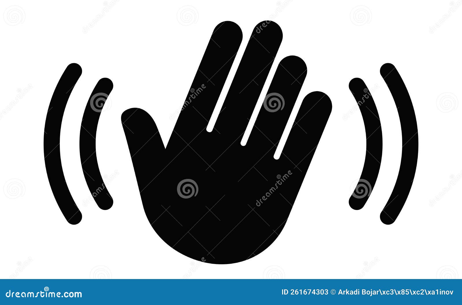 Hand Wave Icon, Motion Sensor Symbol Stock Vector - Illustration of ...